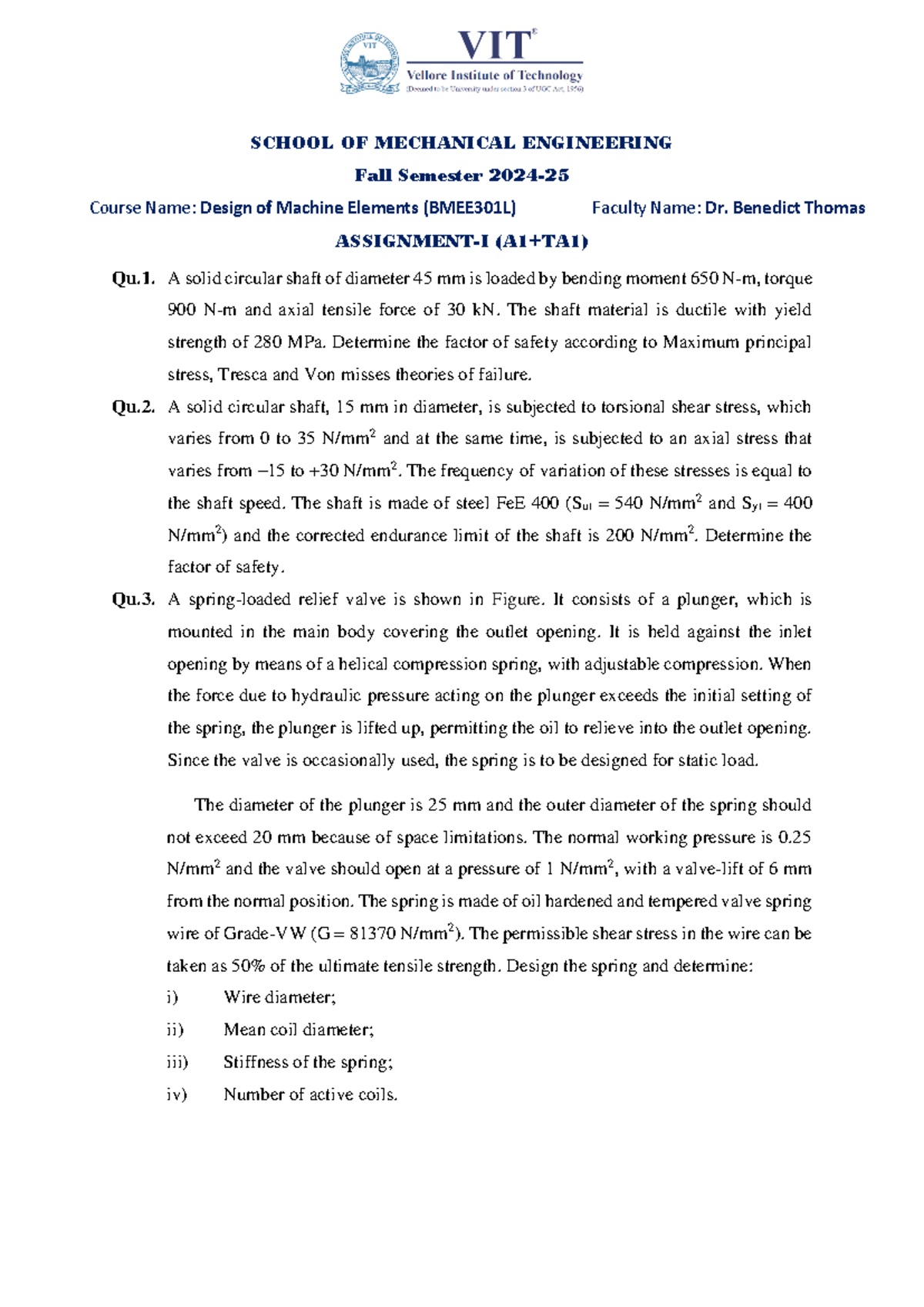 VL2024250103772 DA - questions for DME - SCHOOL OF MECHANICAL ...