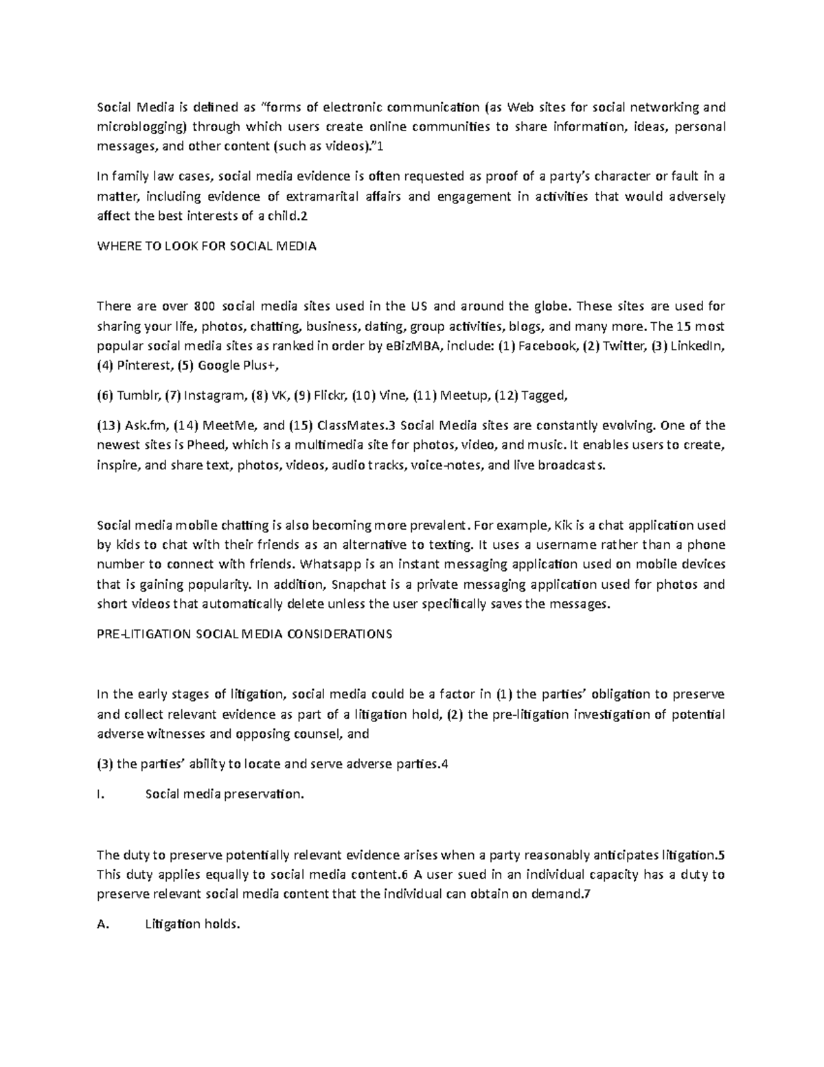 Social Media - Lecture Notes in Laws - Social Media is defined as ...