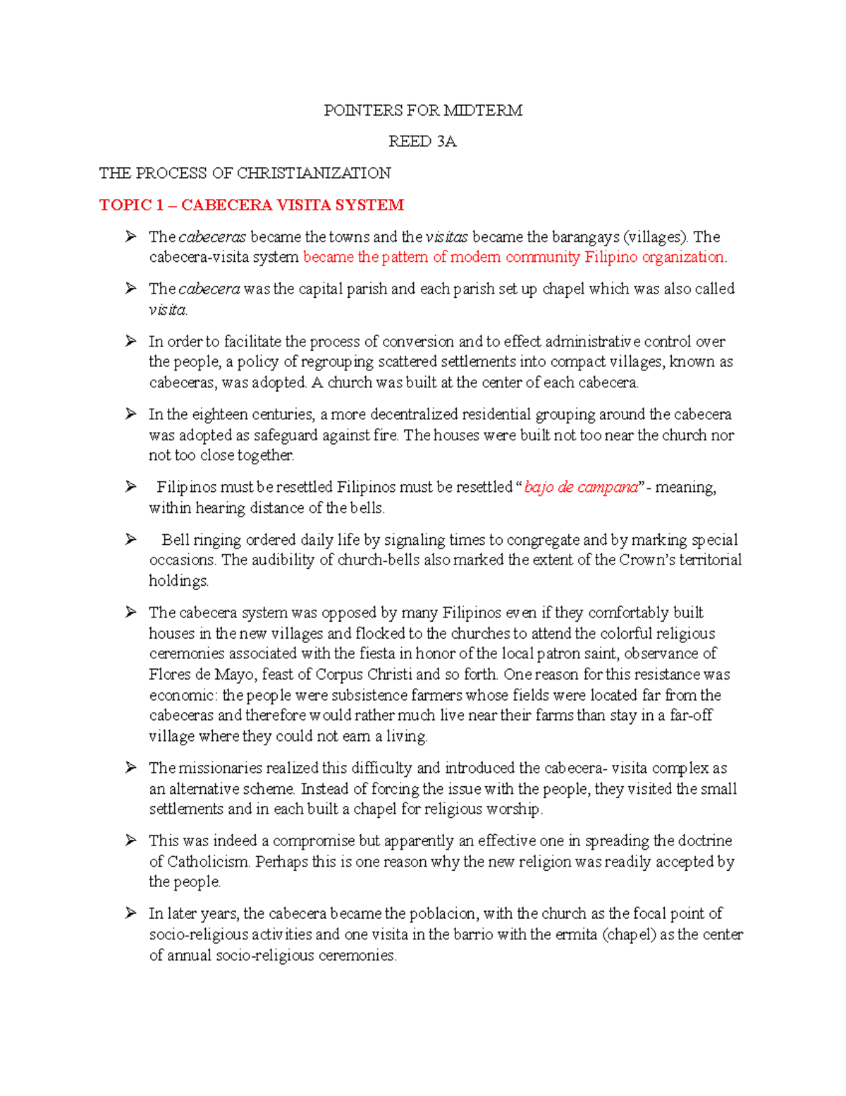 Pointers-FOR- Midterm - POINTERS FOR MIDTERM REED 3A THE PROCESS OF ...