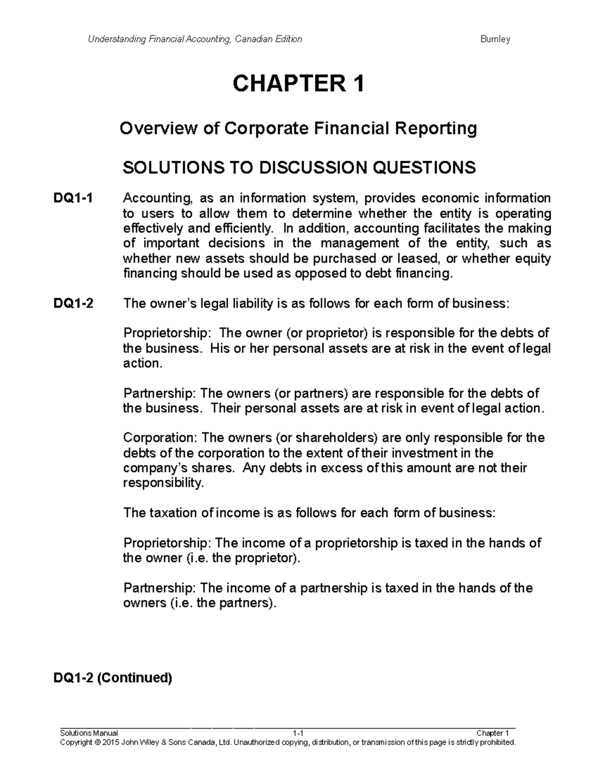 Chap 1-Overview of Corporate Financial Reporting - CHAPTER 1 Overview ...