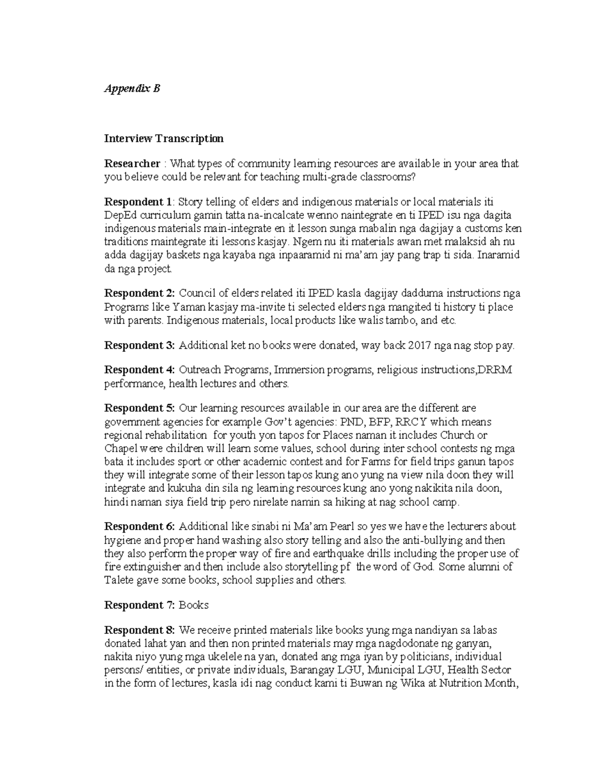 Transcript-Coding-Gr - Appendix B Interview Transcription Researcher ...