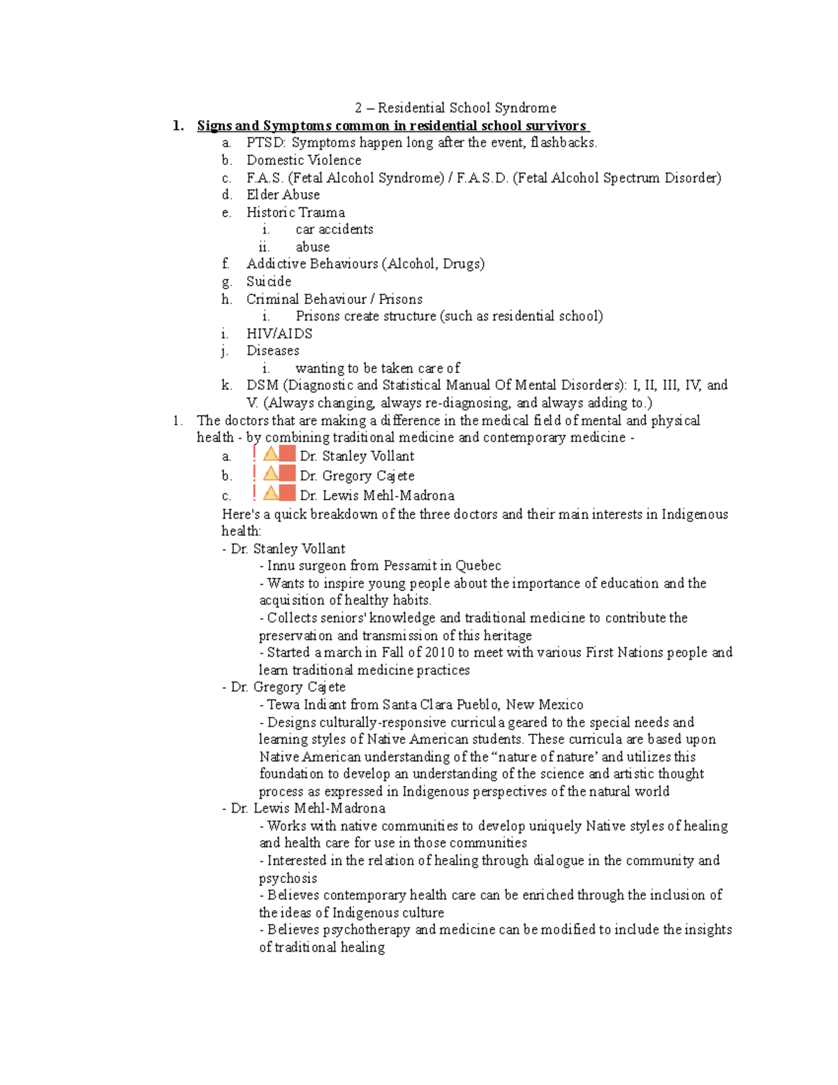 2 - Residential School Syndrome - INST 1101 - 2 – Residential School ...