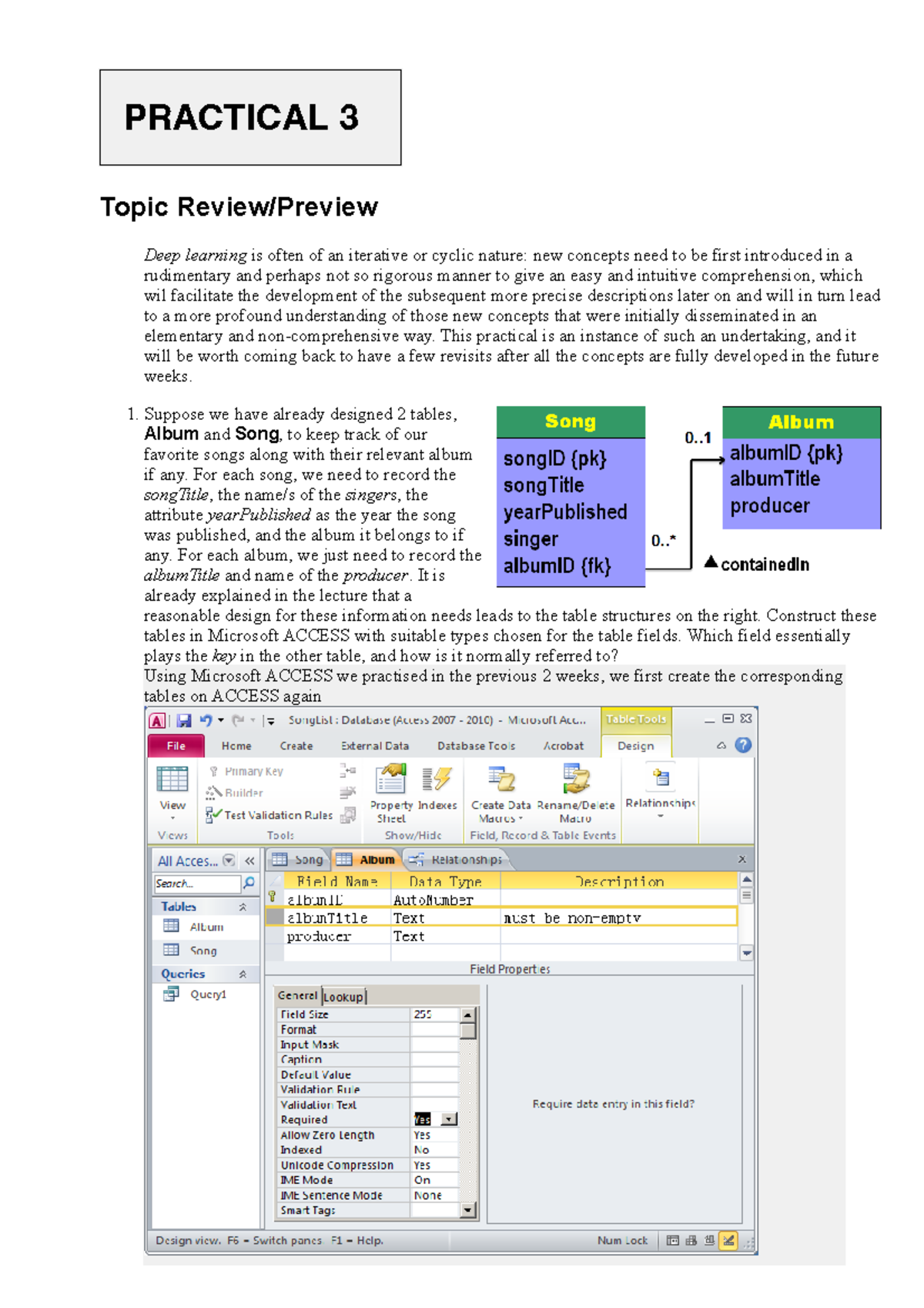 P3 - database - PRACTICAL 3 Topic Review/Preview Deep learning is often ...