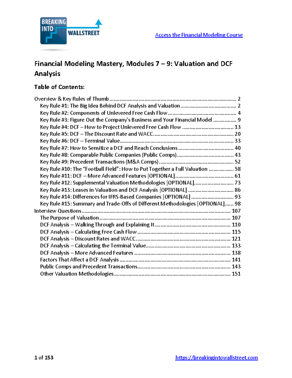 07 Valuation DCF Analysis Guide - Financial Modeling Mastery, Modules 7 ...