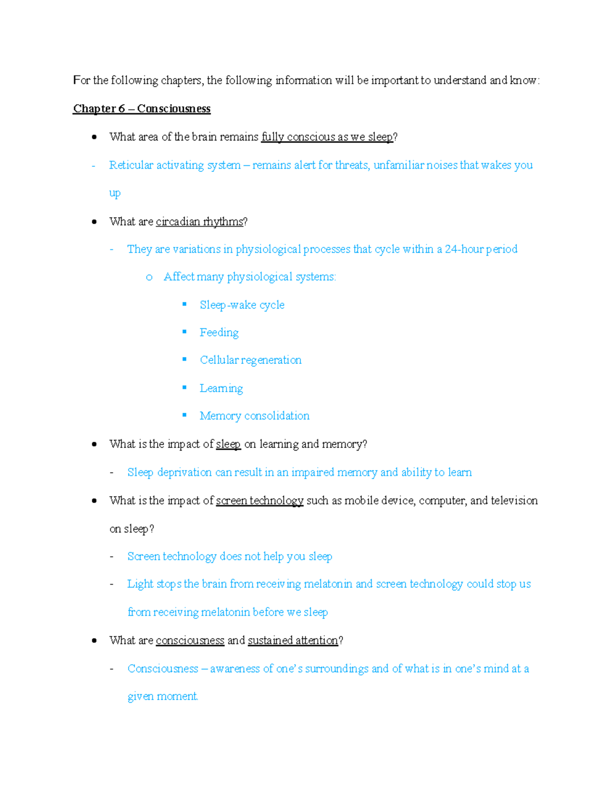 Psych eam 3 study guide - For the following chapters, the following information will be ...