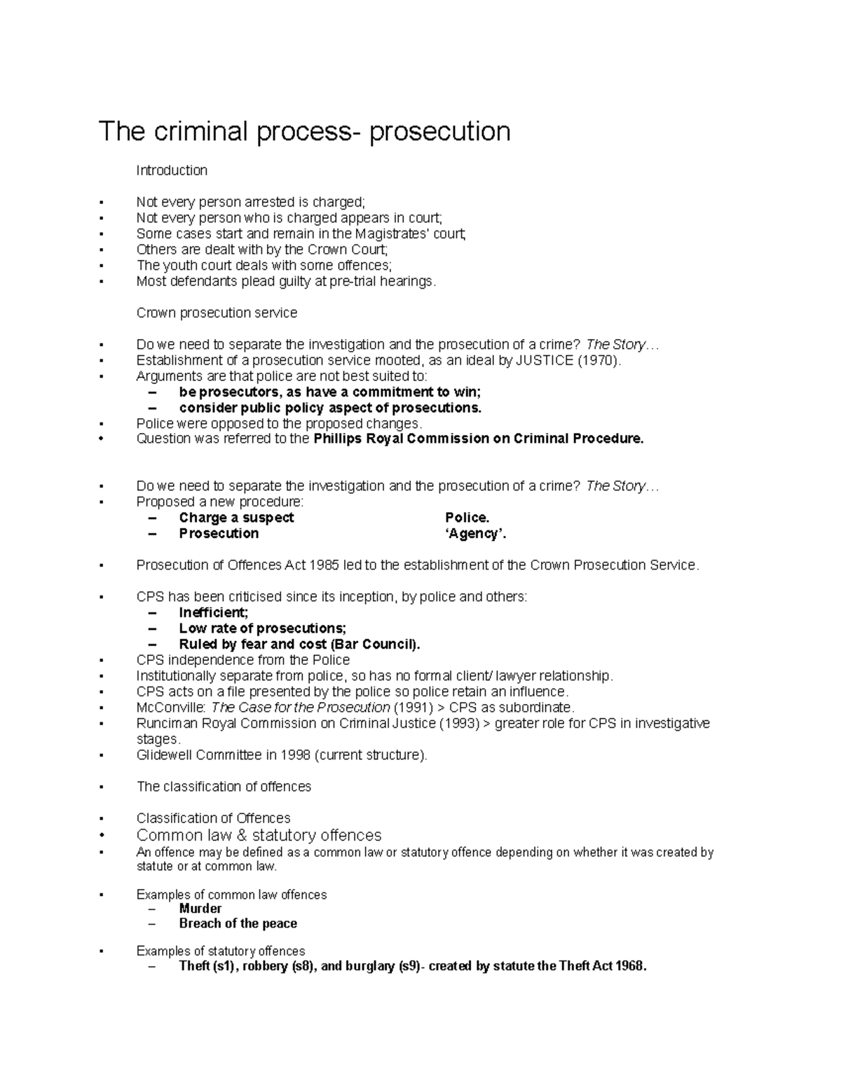 The criminal process - prosecution - The criminal process- prosecution ...