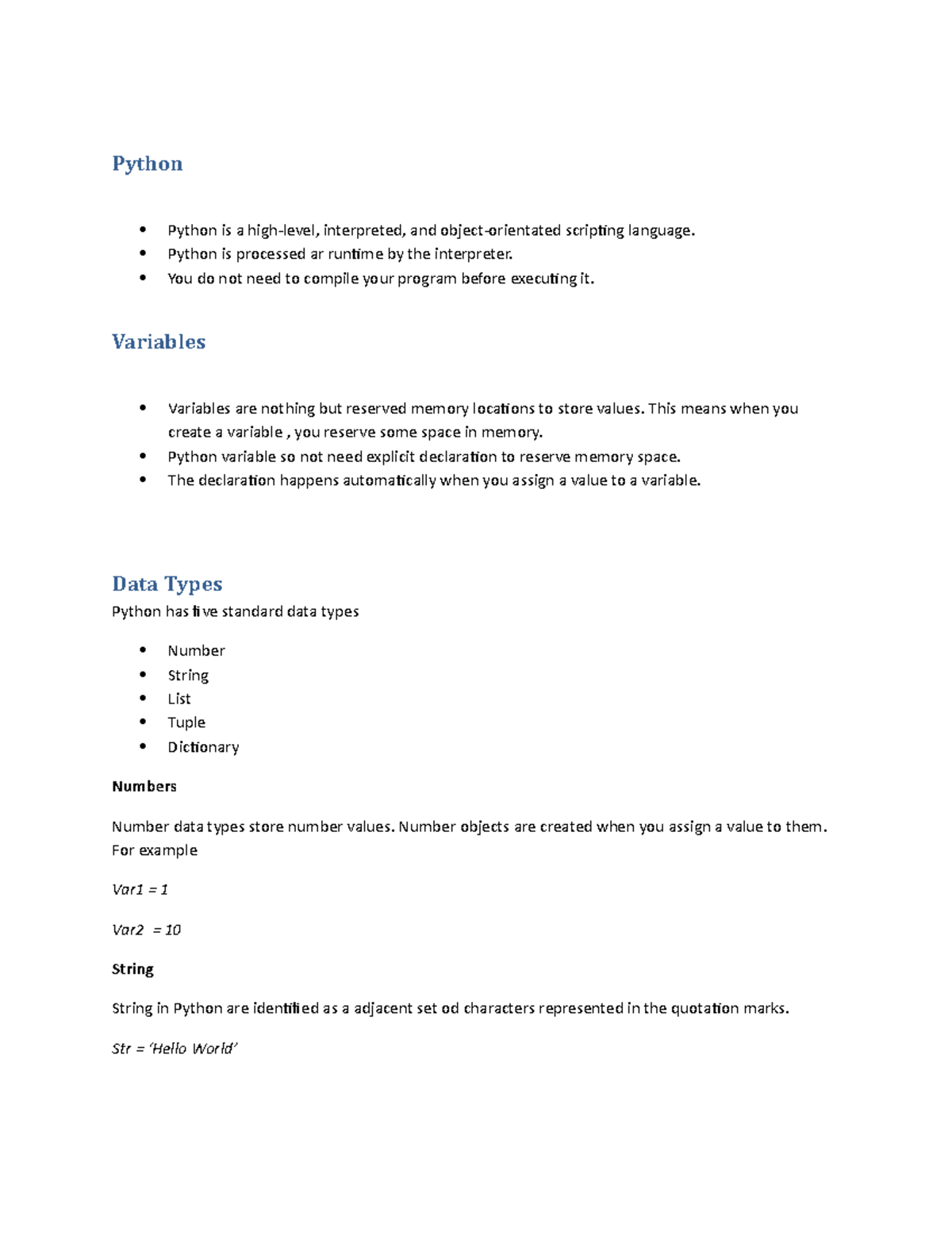 Python 2018 Prog Python Python Is A High Level Interpreted And Object Orientated Scripting 