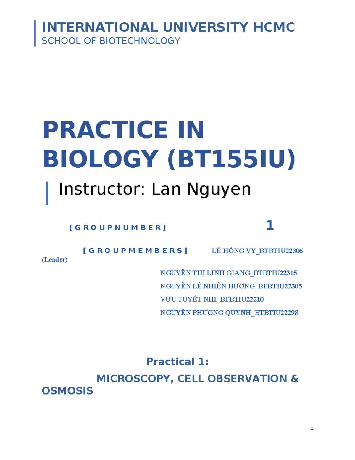 Report-1 Miicroscope-CELL- Observation- Osmosis - INTERNATIONAL ...