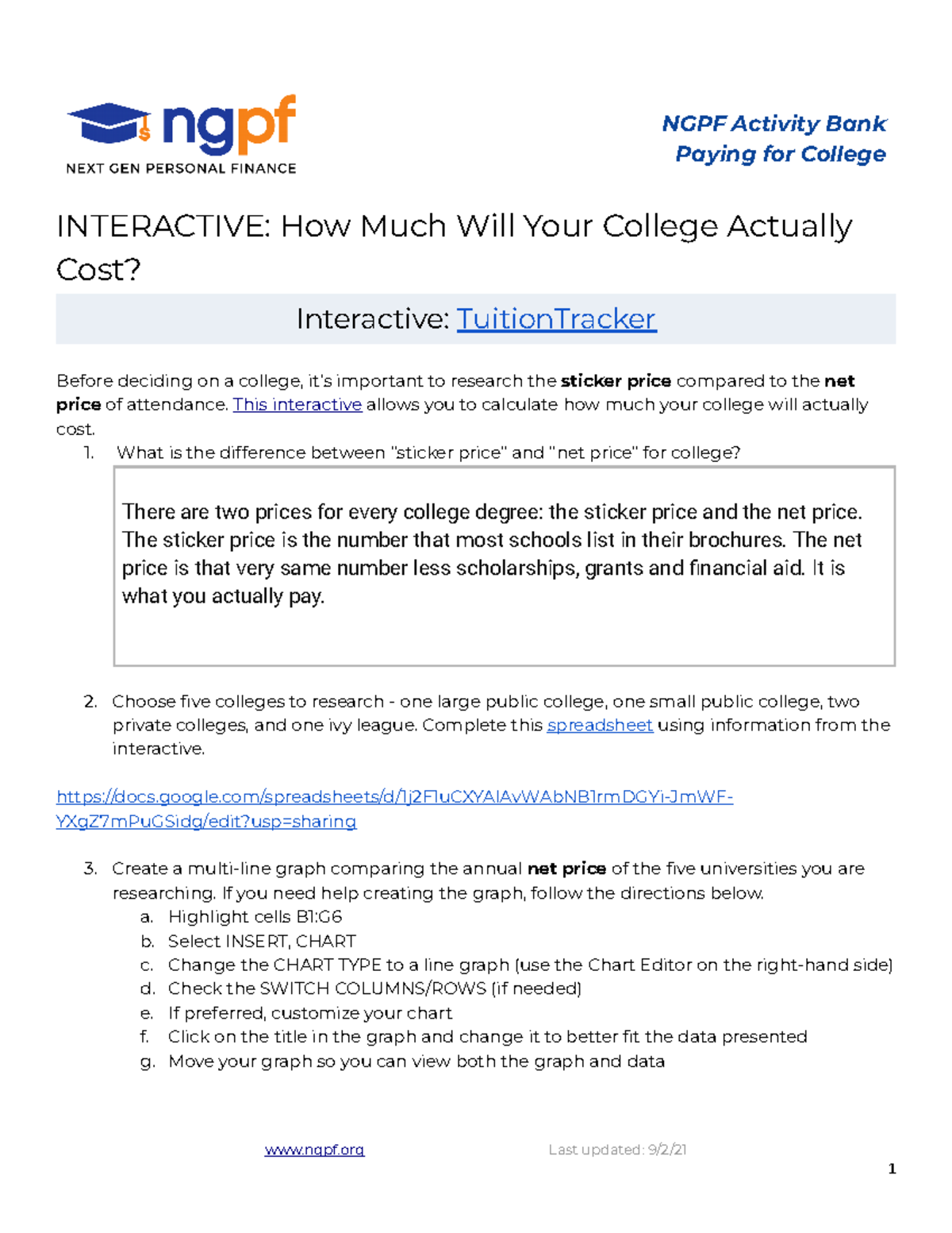 Copy Of Interactive How Much Will Your College Actually Cost NGPF