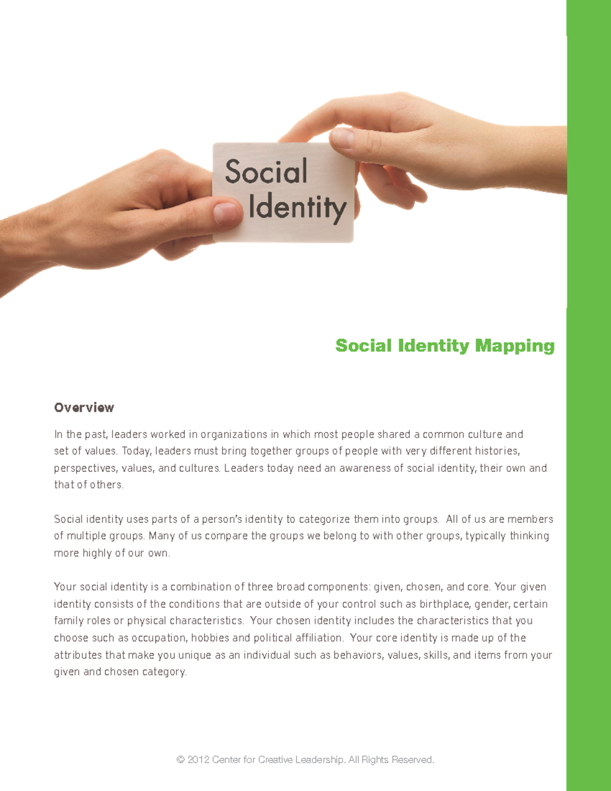 Social Identity Mapping - Social Identity Mapping Overview In the past ...