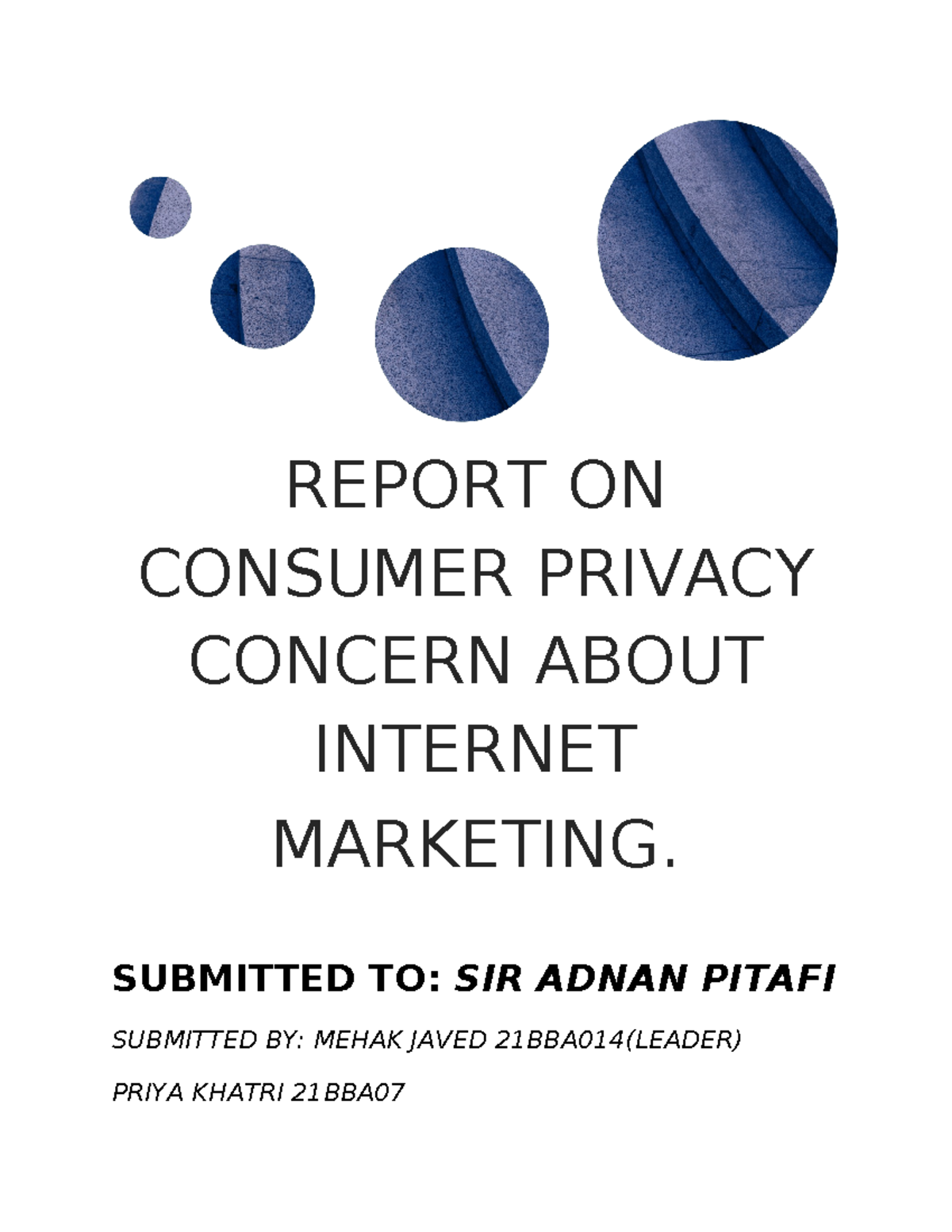 Report - this is our assignment result of a survey - REPORT ON CONSUMER ...