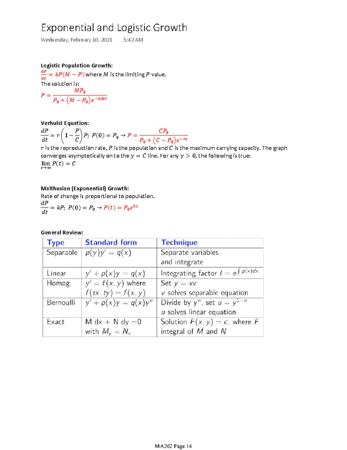 Exponential, Logistic Growth, and Autonomous Equations - Logistic ...