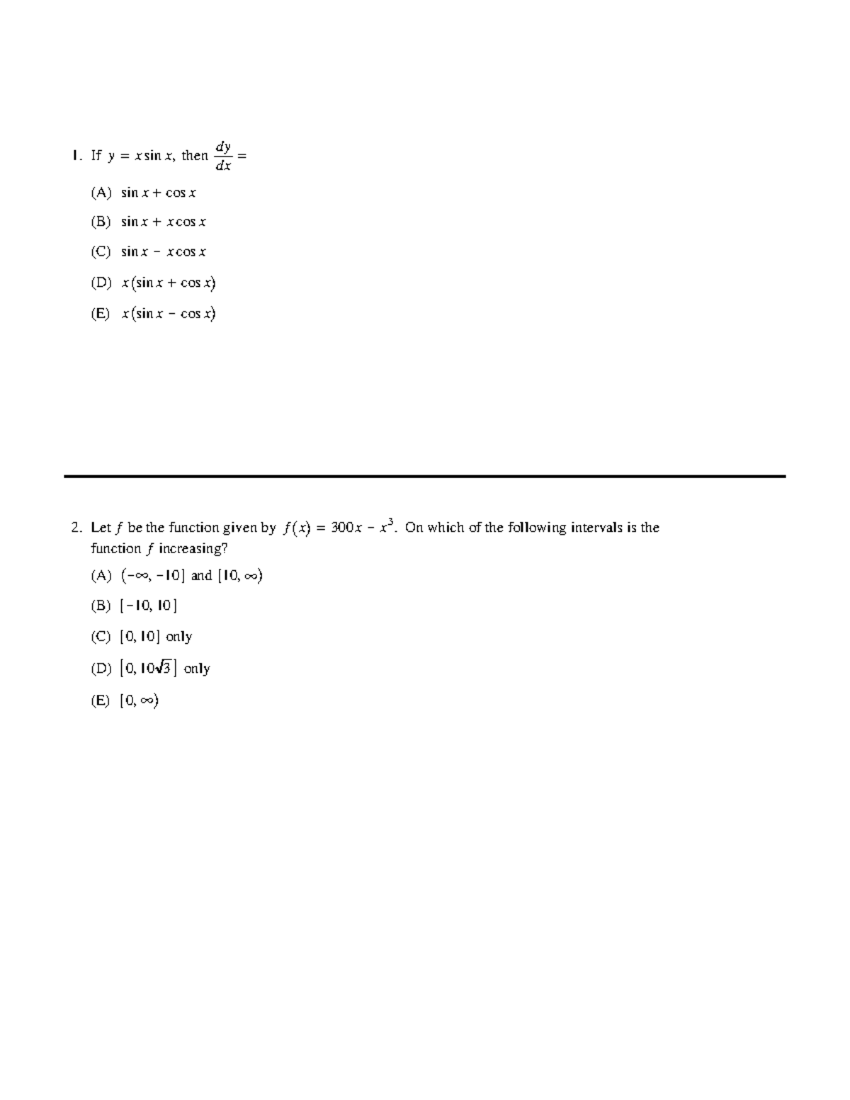 Calc1 - Unauthorized copying or reuse of any part of this page is illegal. GO ON TO THE NEXT ...