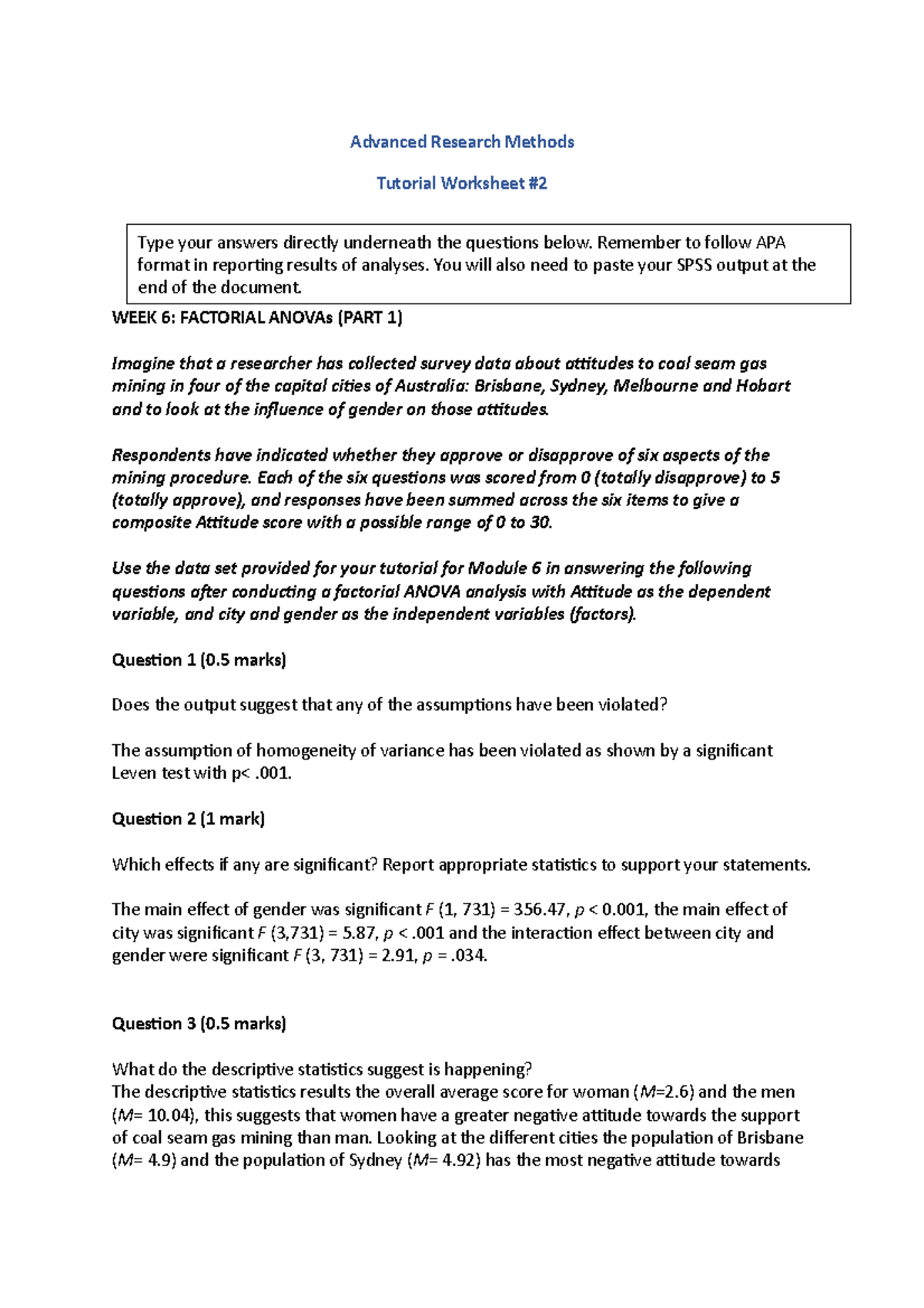 ARMworksheet 2 - Tutorial worksheet 2 assignment - Advanced Research ...