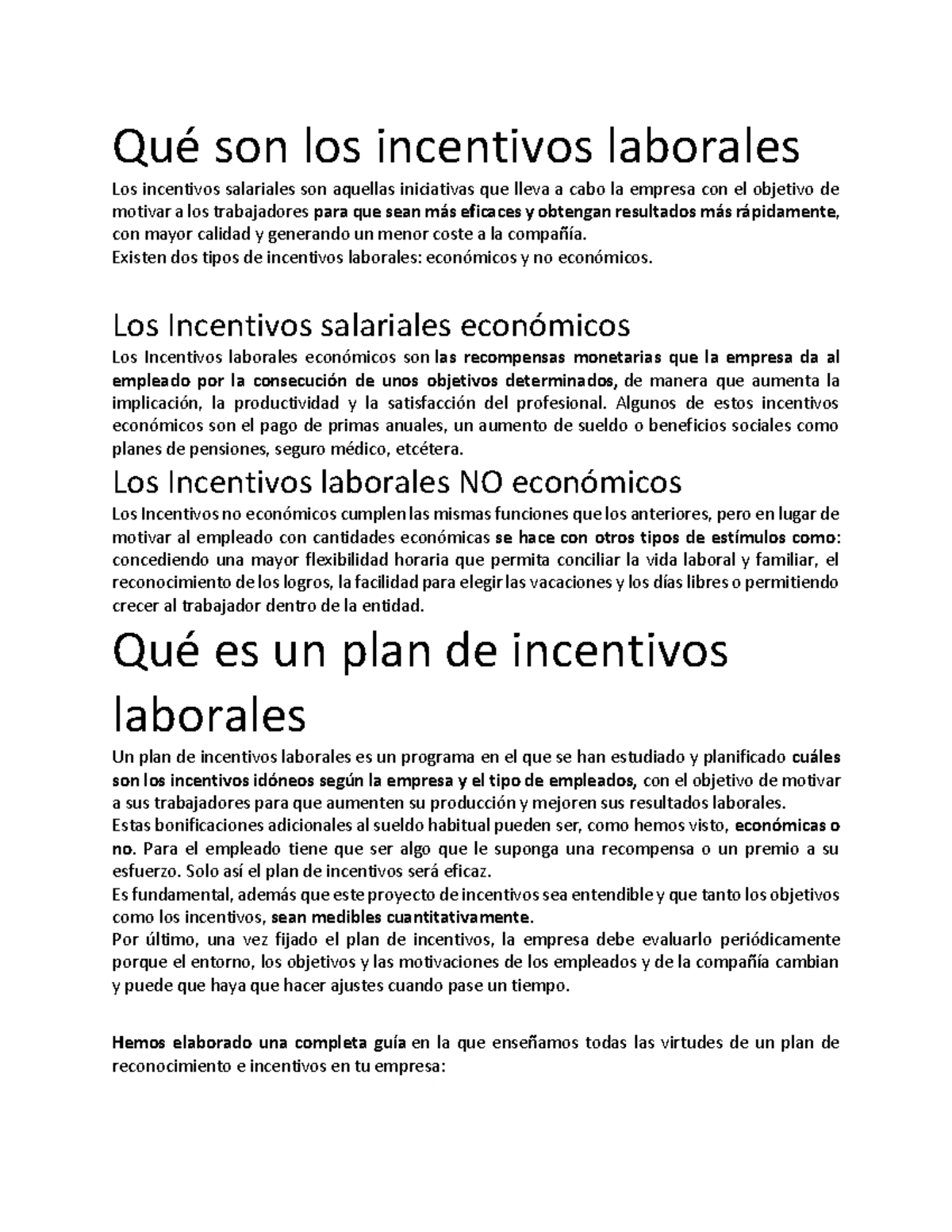 Por Qué Son Importantes Los Incentivos Laborales. – QTVRG
