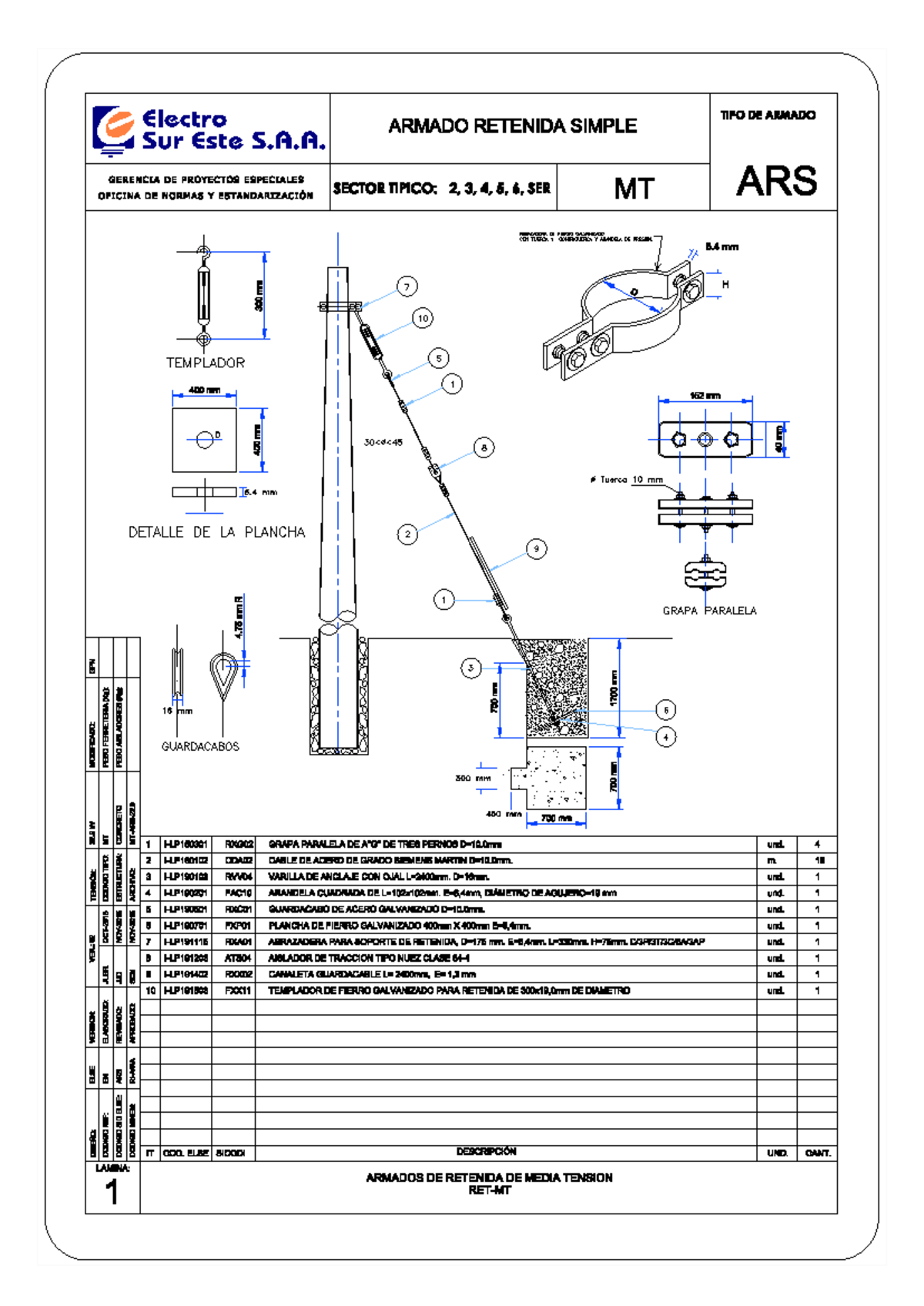 MT-ARS-22 - ARMADOS DE MEDIA TENSION - Electro TIPO DE ARMADO ARMADO ...