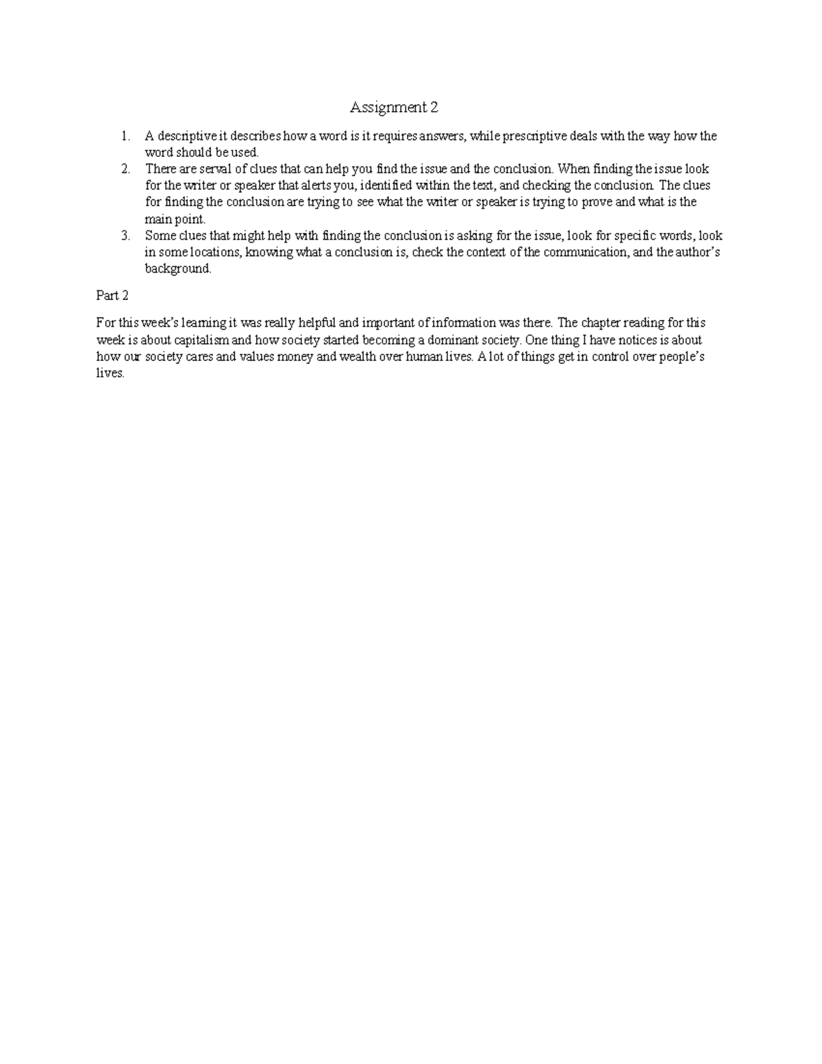 Assignment 2 - notes help with midterm - Assignment 2 A descriptive it ...