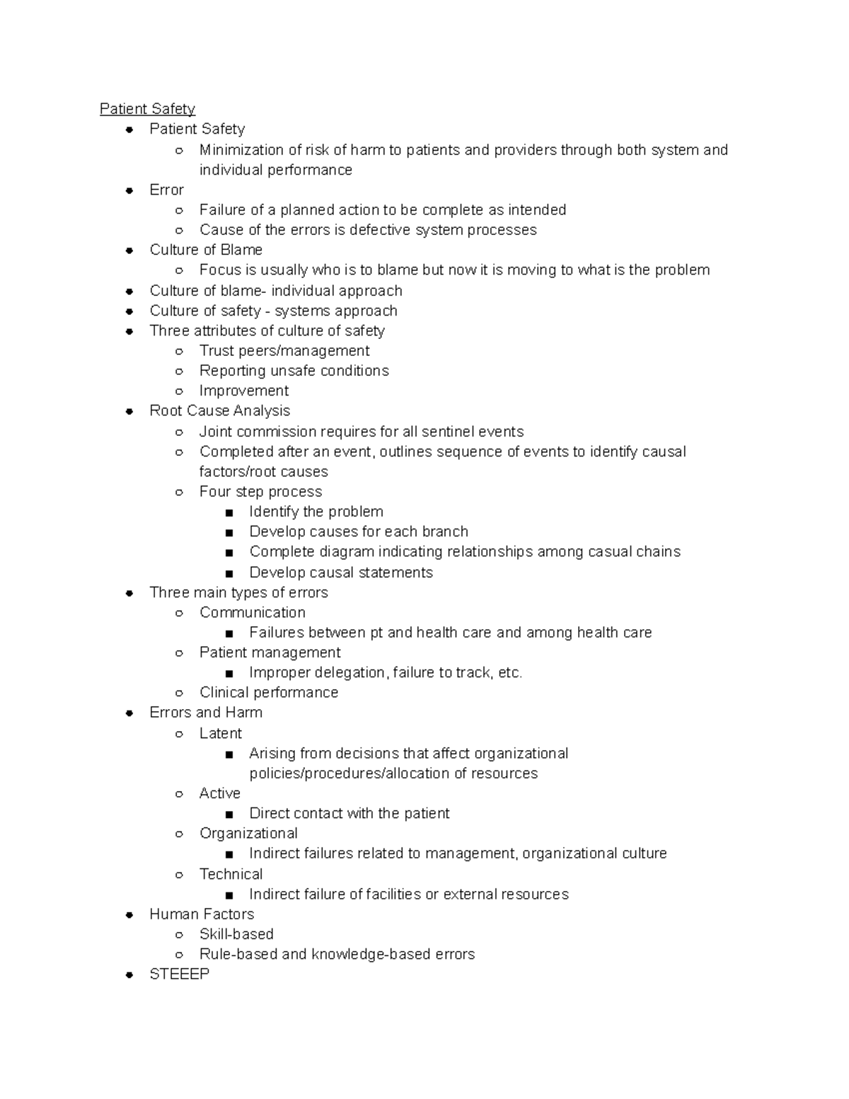 Patient Safety - Sullivan - Patient Safety Patient Safety Minimization ...
