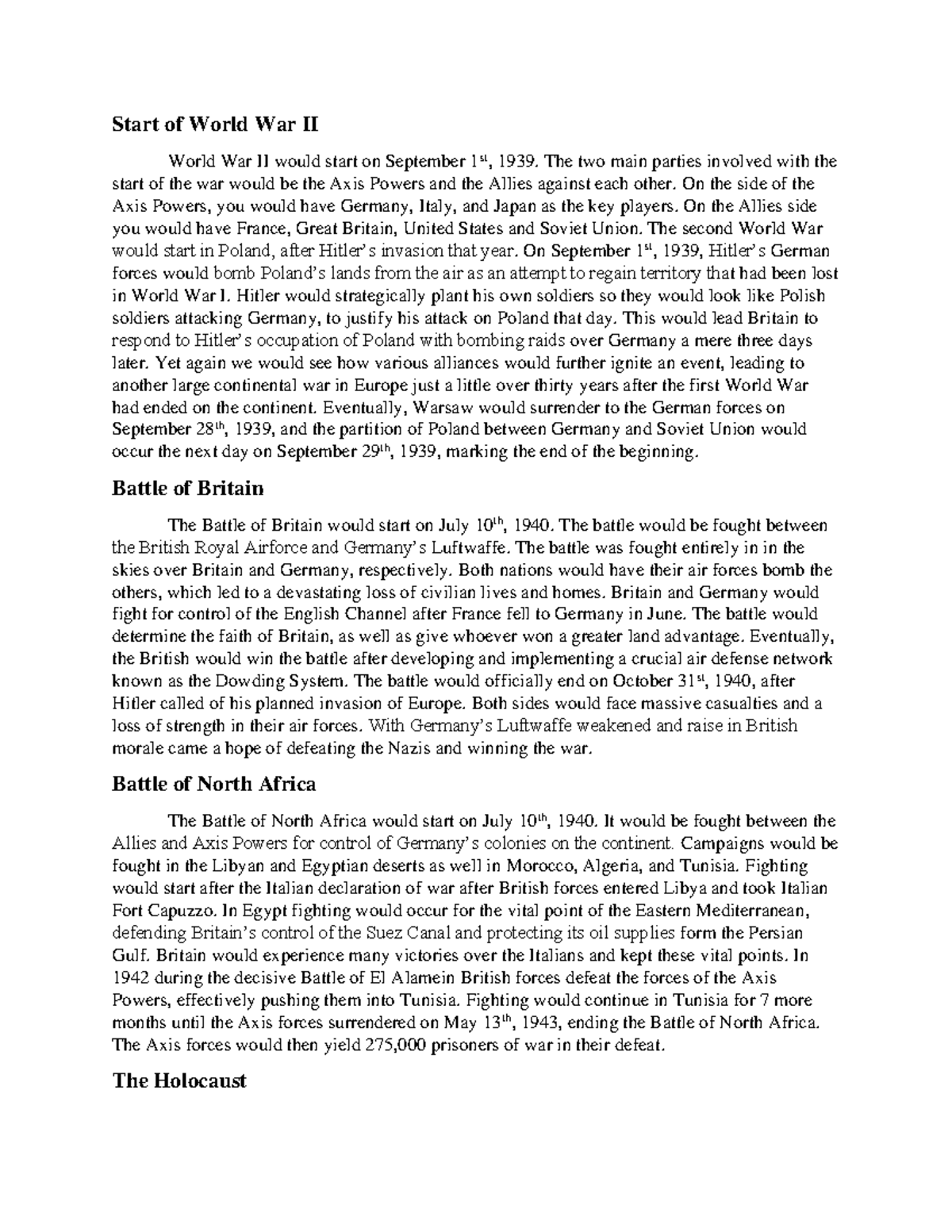 World War II Timeline - WW2 event time line - Start of World War II ...