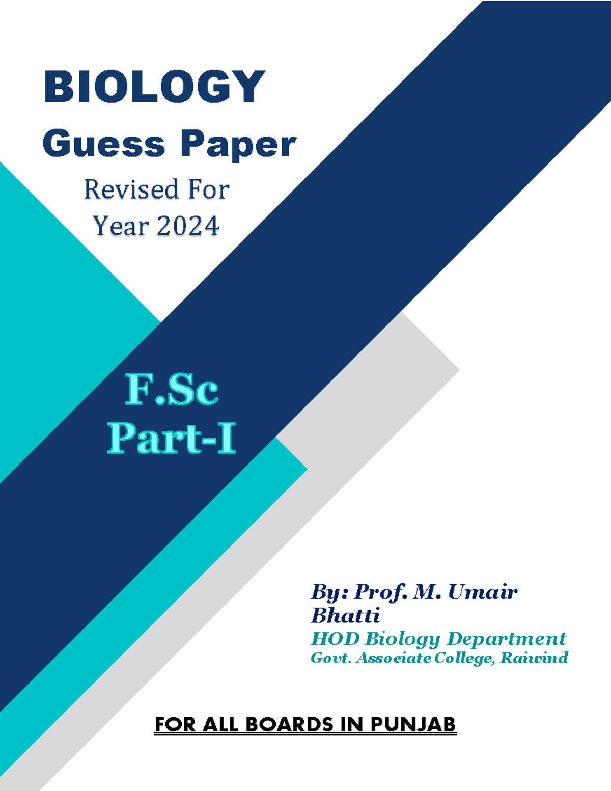 Guess Biology 1st Year 2024 - BIOLOGY Guess Paper By: Prof. M. Umair ...
