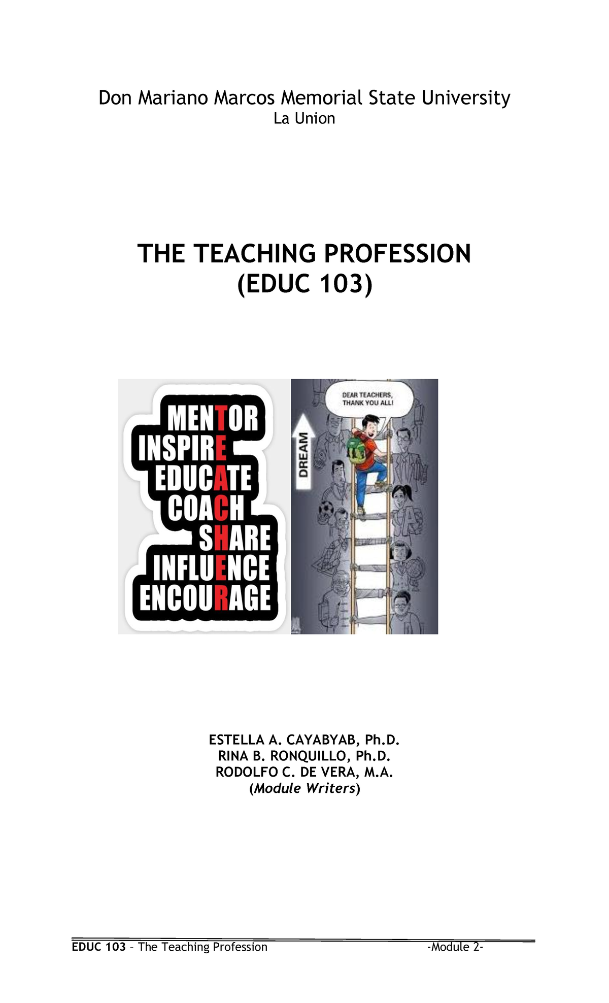 Module 2 Educ 103 The Teaching Profession converted 1 1 - Don Mariano ...