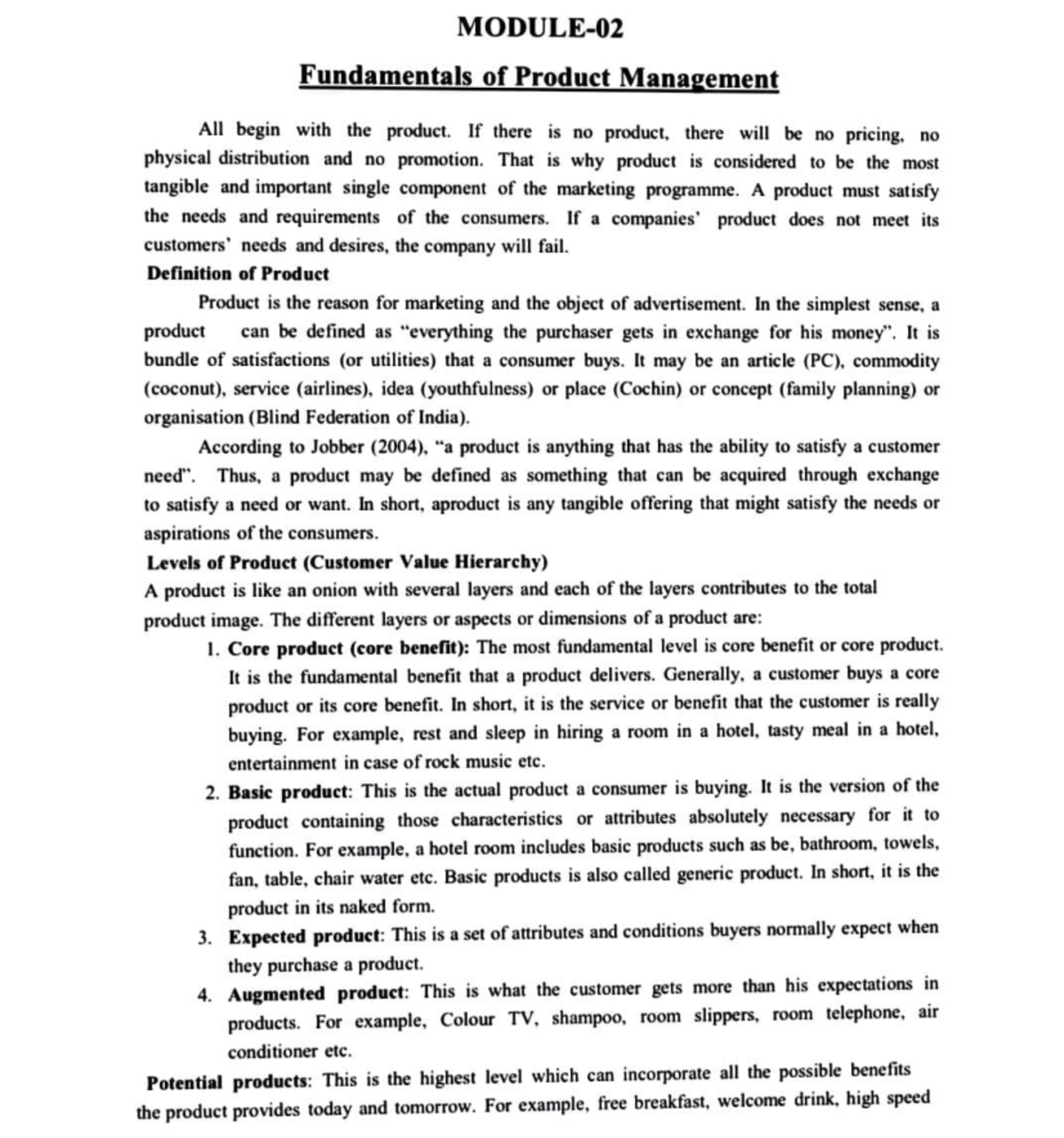 Marketing management module-2 fundamentals of product management ...