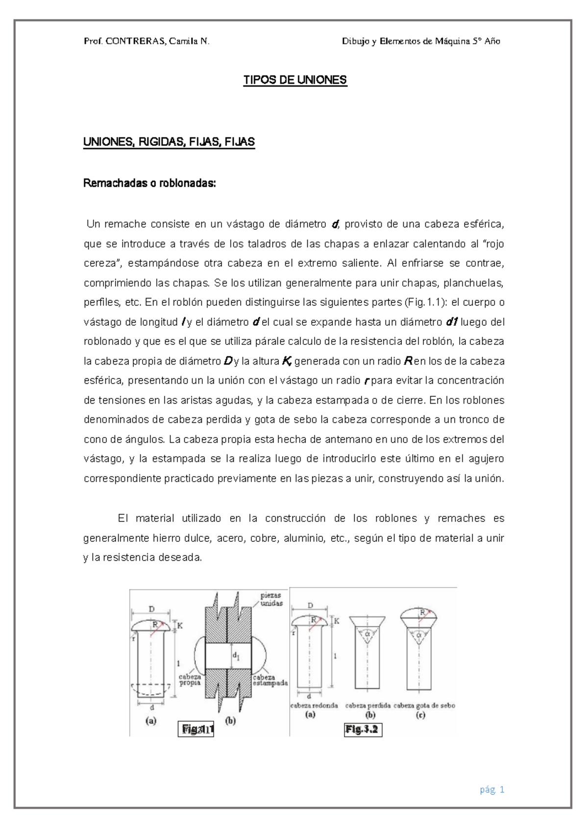 Tipos DE Uniones - Unidad N° 2 - TIPOS DE UNIONES UNIONES, RIGIDAS ...