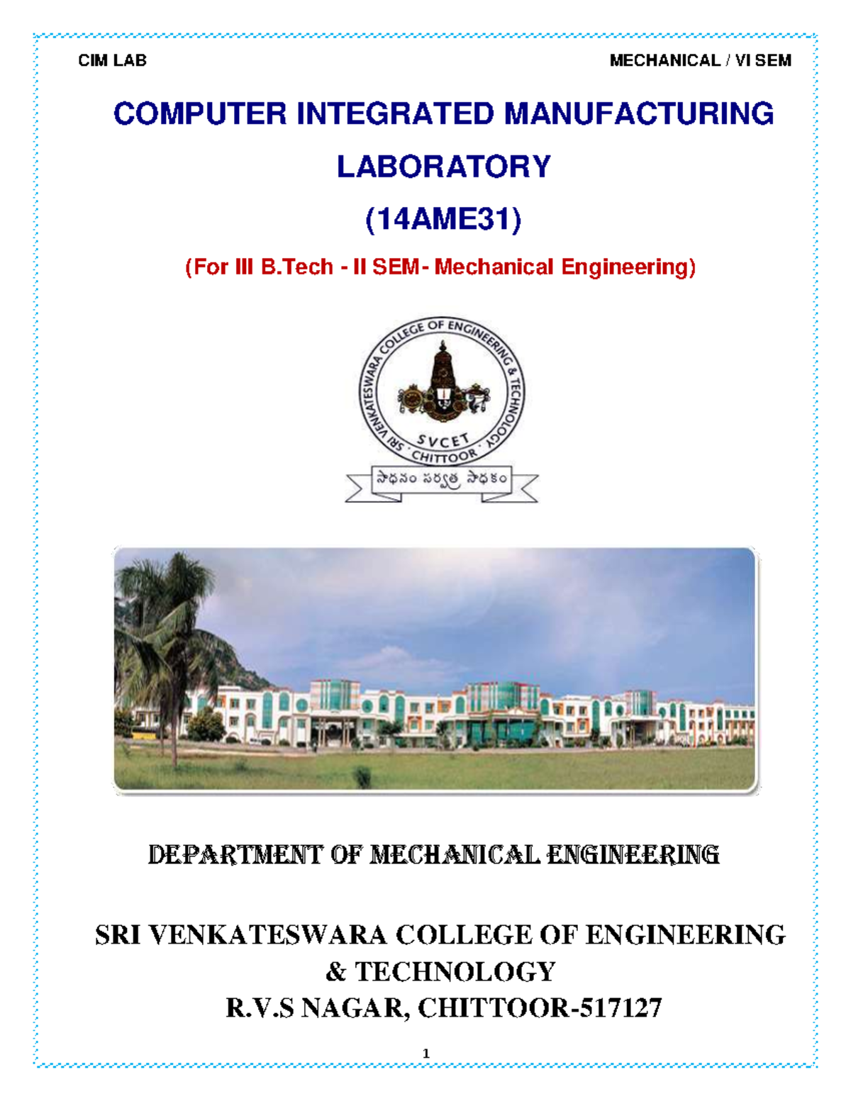 Cimlabmanual - For your requirements - COMPUTER INTEGRATED ...