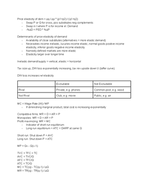 ECON EC 101 Midterm 1 studyguide - EC 101 Midterm #1 Studyguide Chapter 1 : Economics : the ...