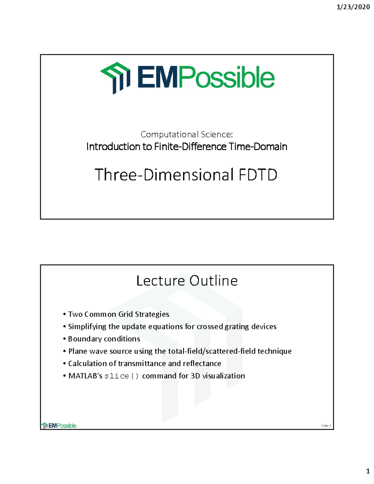 Lecture-3D-FDTD - Apuntes 3 - Warning: TT: undefined function: 32 ...