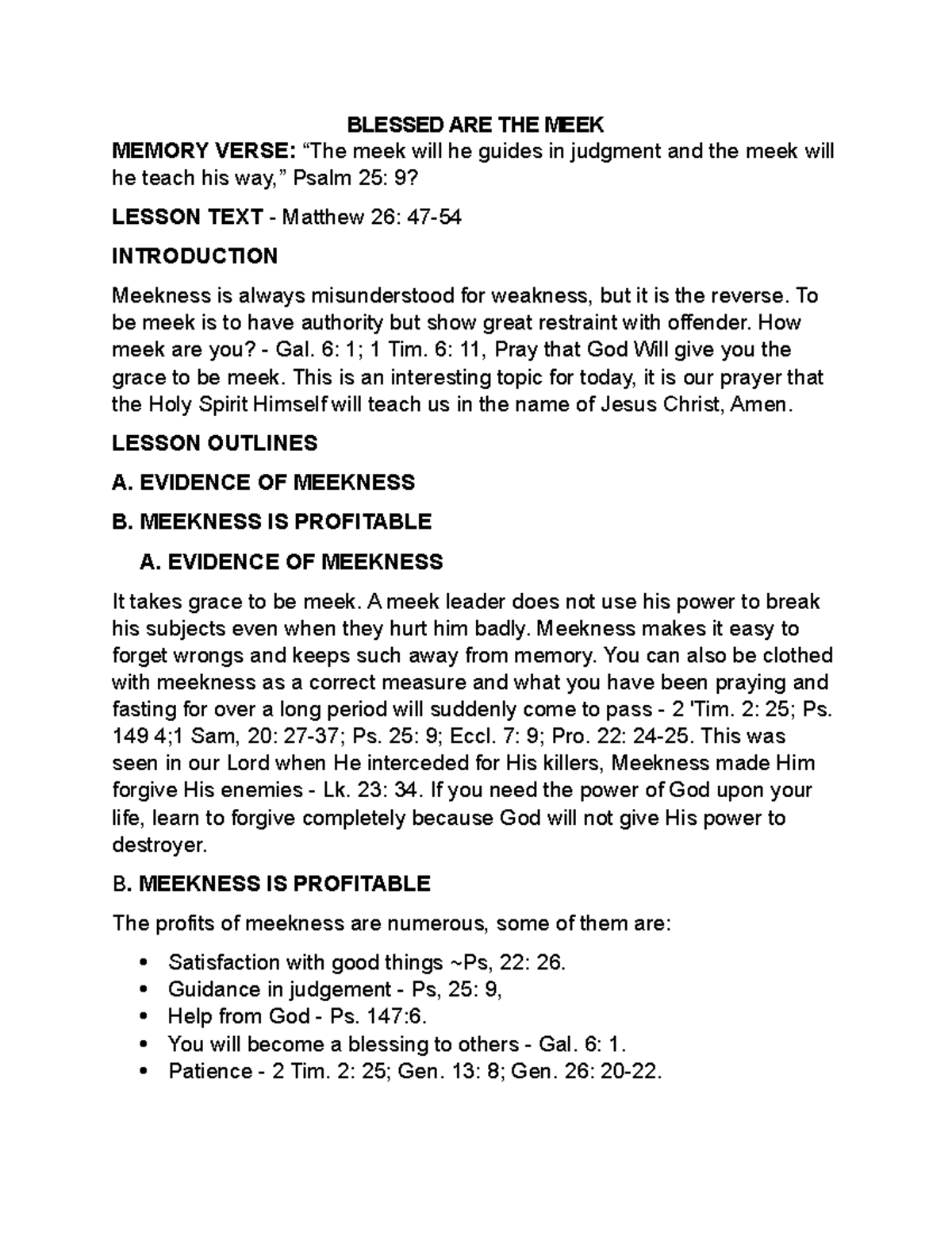 Blessed ARE THE MEEK IS A GOOD TIME TO GET - BLESSED ARE THE MEEK ...