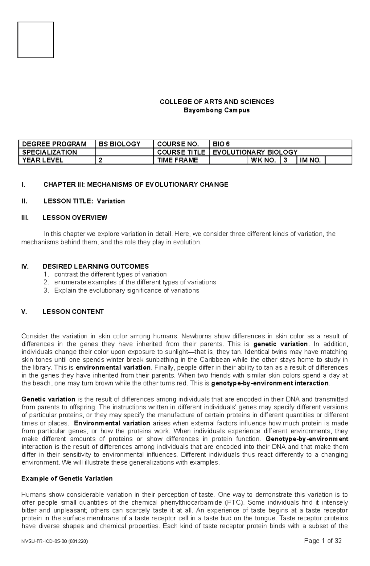 Module-3 evolution-2nd-Sem-2021-2022 - COLLEGE OF ARTS AND SCIENCES ...