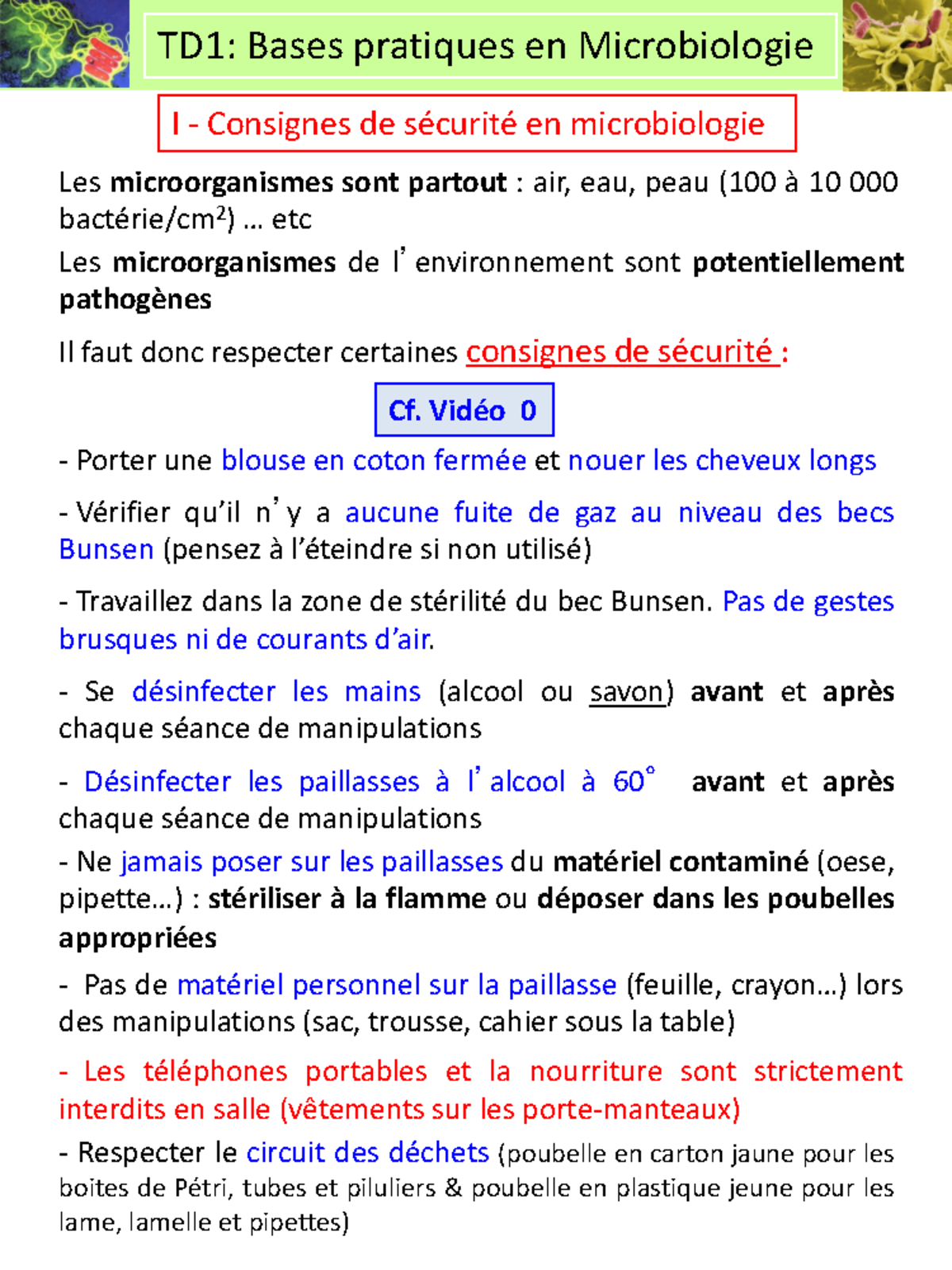 TD1 Microbiologie 1 - TD1: Bases pratiques en Microbiologie Les microorganismes de l ...