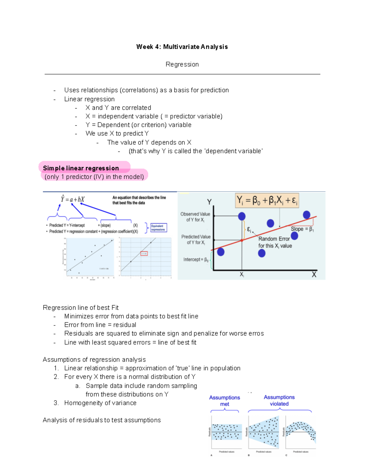 Multivariate Analysis - Week 4: Multivariate Analysis Regression Uses relationships ...