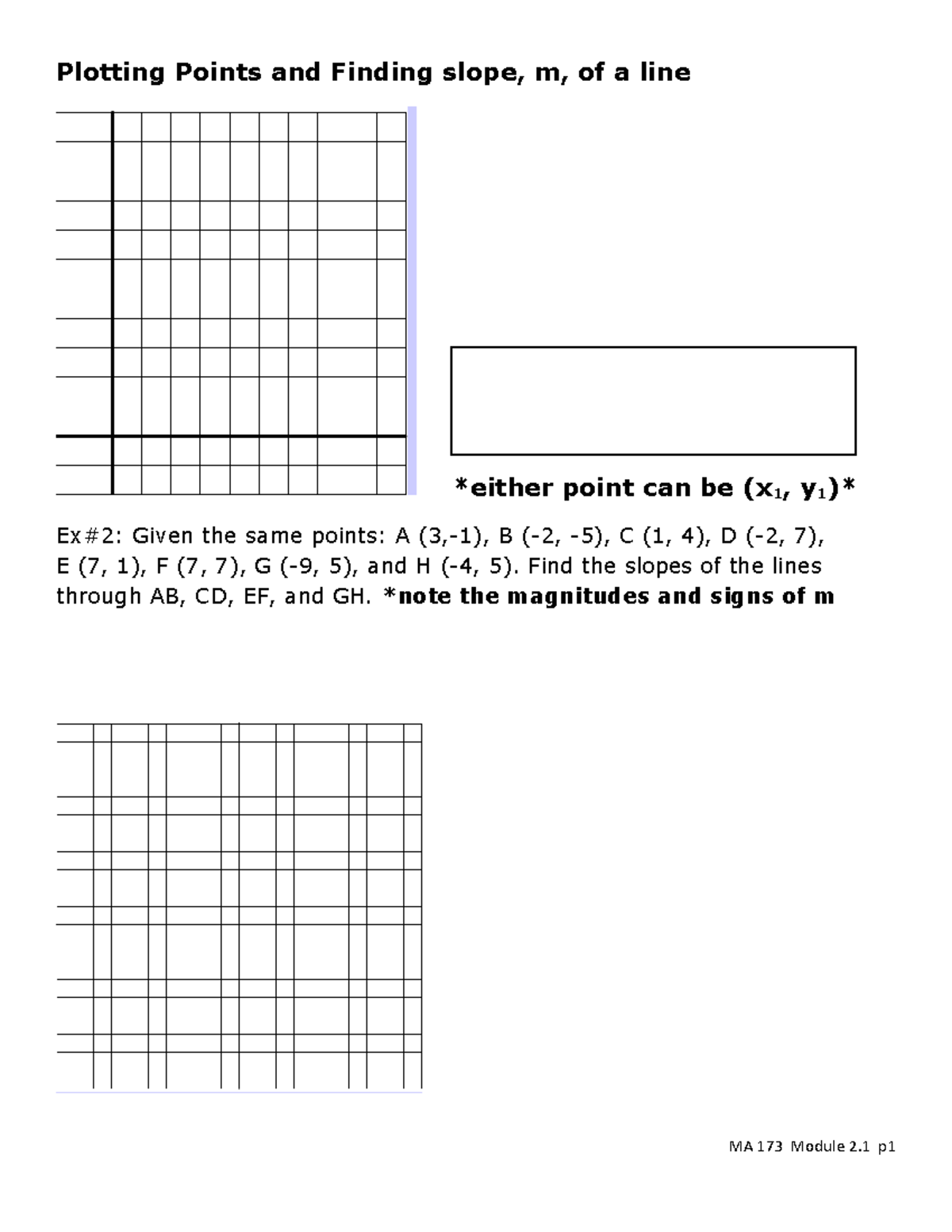 Module 2.1 Graphing Techniques - Blank Notes copy - Plotting Points and ...