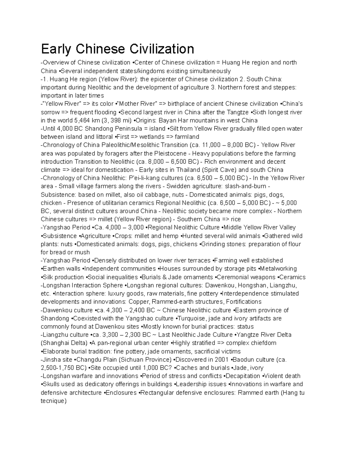 Prehistoric world cultures 11 - Early Chinese Civilization -Overview of ...