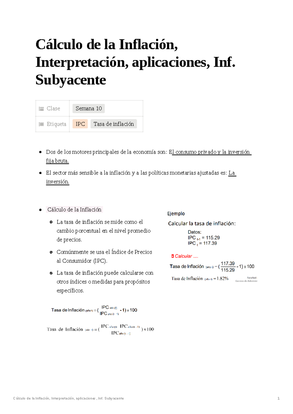 10. Cálculo de la Inflación, Interpretación, aplicaciones, Inf ...