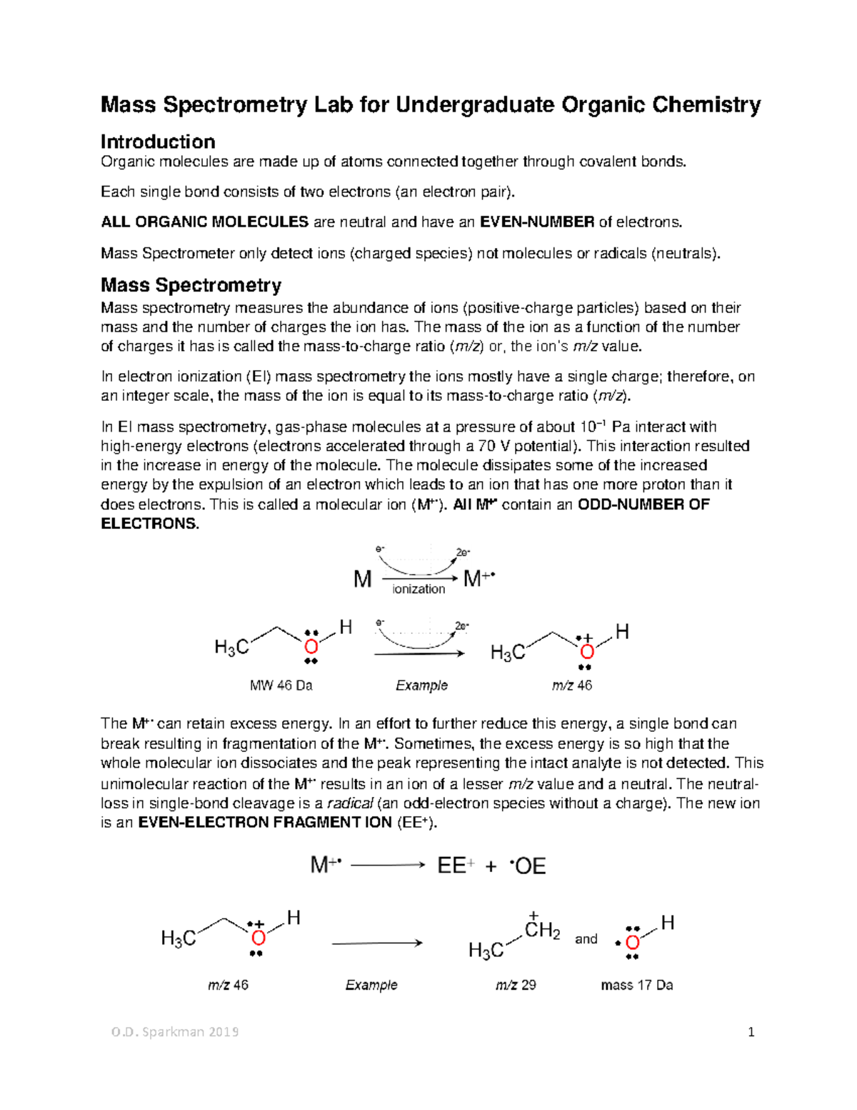 Final Version Mass Spec Lab rev110619-1 - CHEM120-62398 - Chamberlain ...