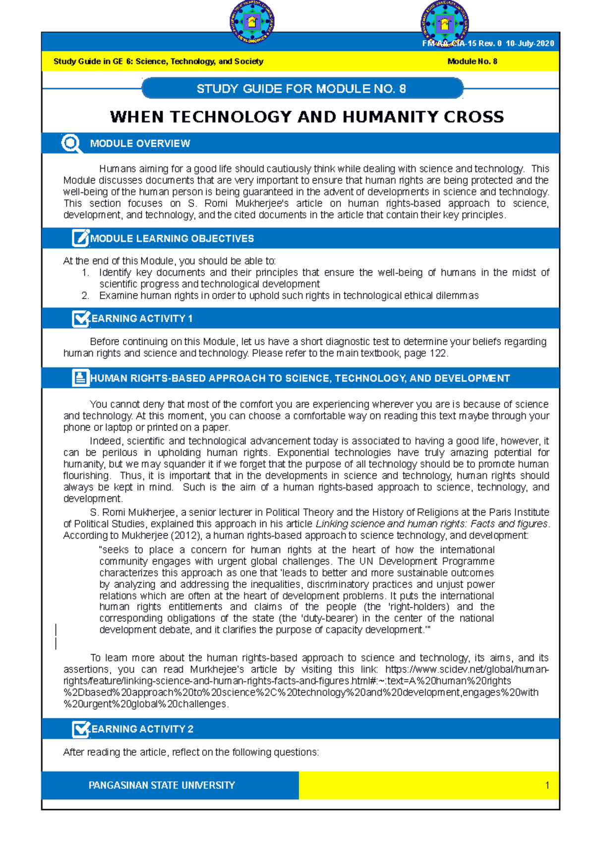 Study Guide 8 2 - Bachelor of Science in Information Technology ...
