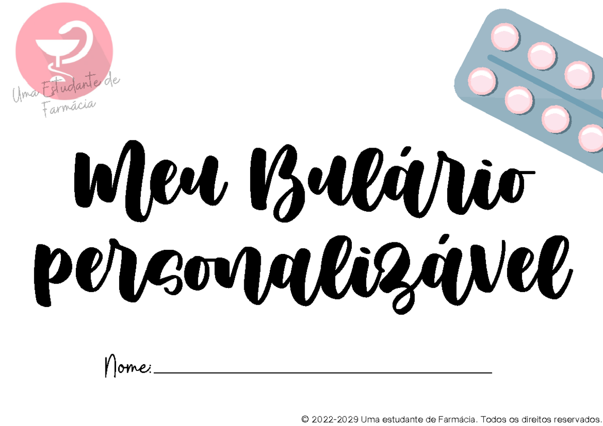 Meu Bulário personalizavel - Meu Bulário personalizável Nome