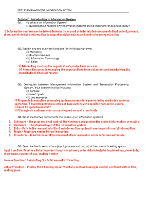Tutorial 9 - MIS T9 - Tutorial 9: System Implementation Q1. (i) What is ...