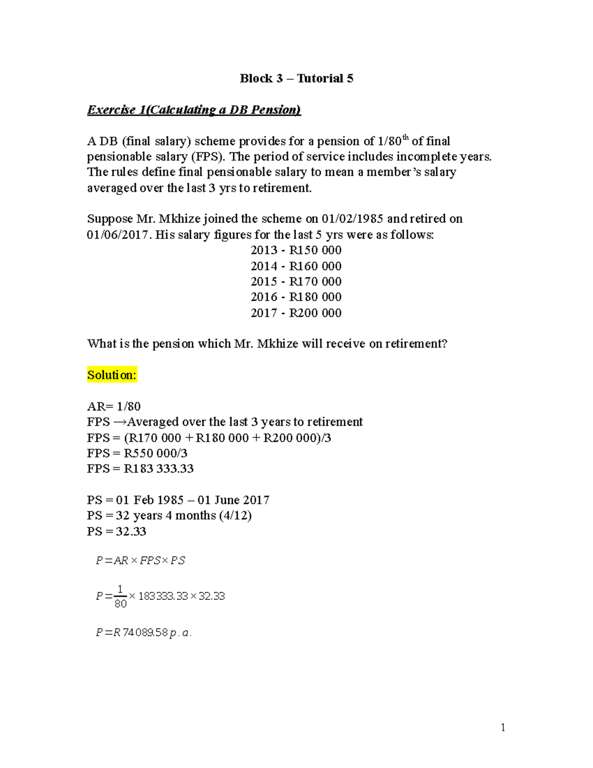Block 3-Tutorial 5 and Solution - Buse3003 - Wits University - Studocu