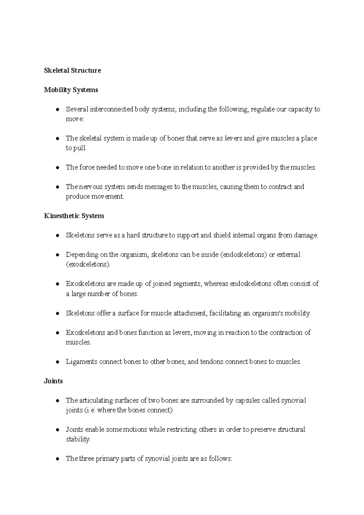 Skeletal Structure - Skeletal Structure Mobility Systems Several ...