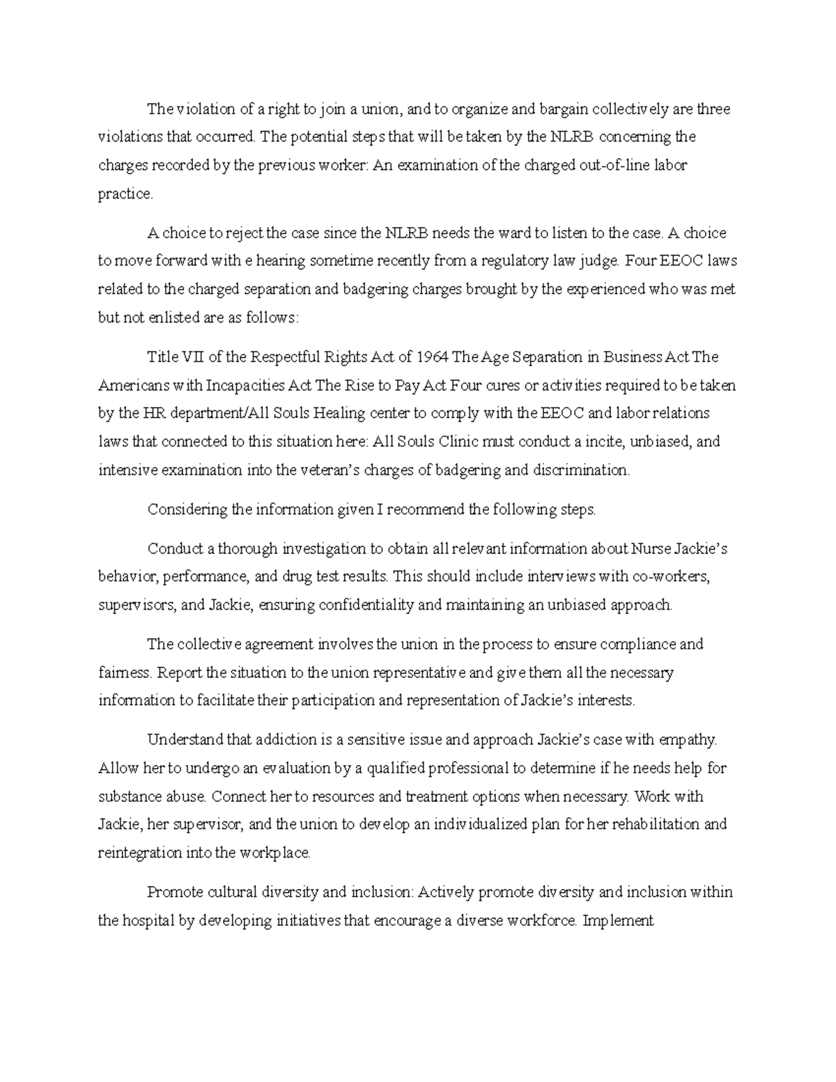 MT203-LPerkins-A3 - Assignment - The violation of a right to join a ...