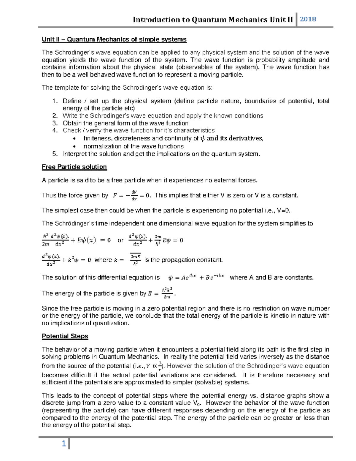 2 Introduction to quantum mechanics Unit II - Engineering Physics ...