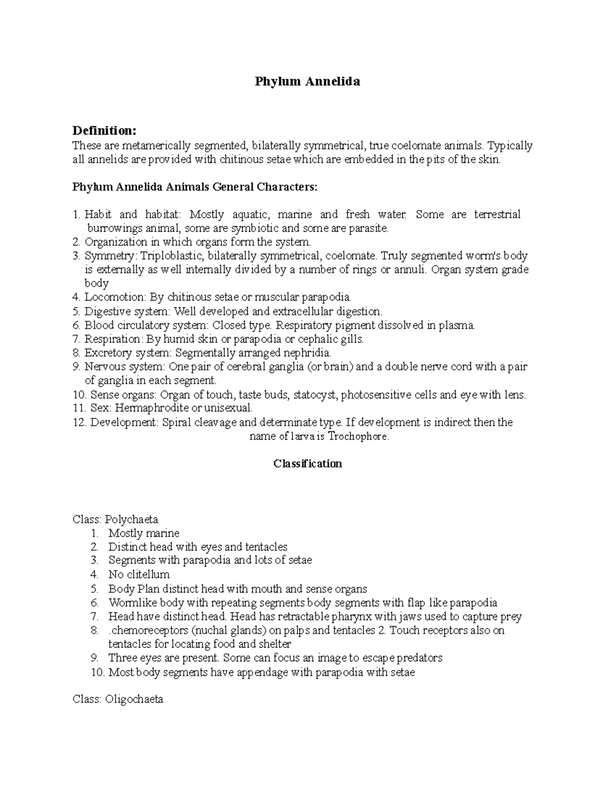 Phylum Annelida classification - Phylum Annelida Definition: These are ...
