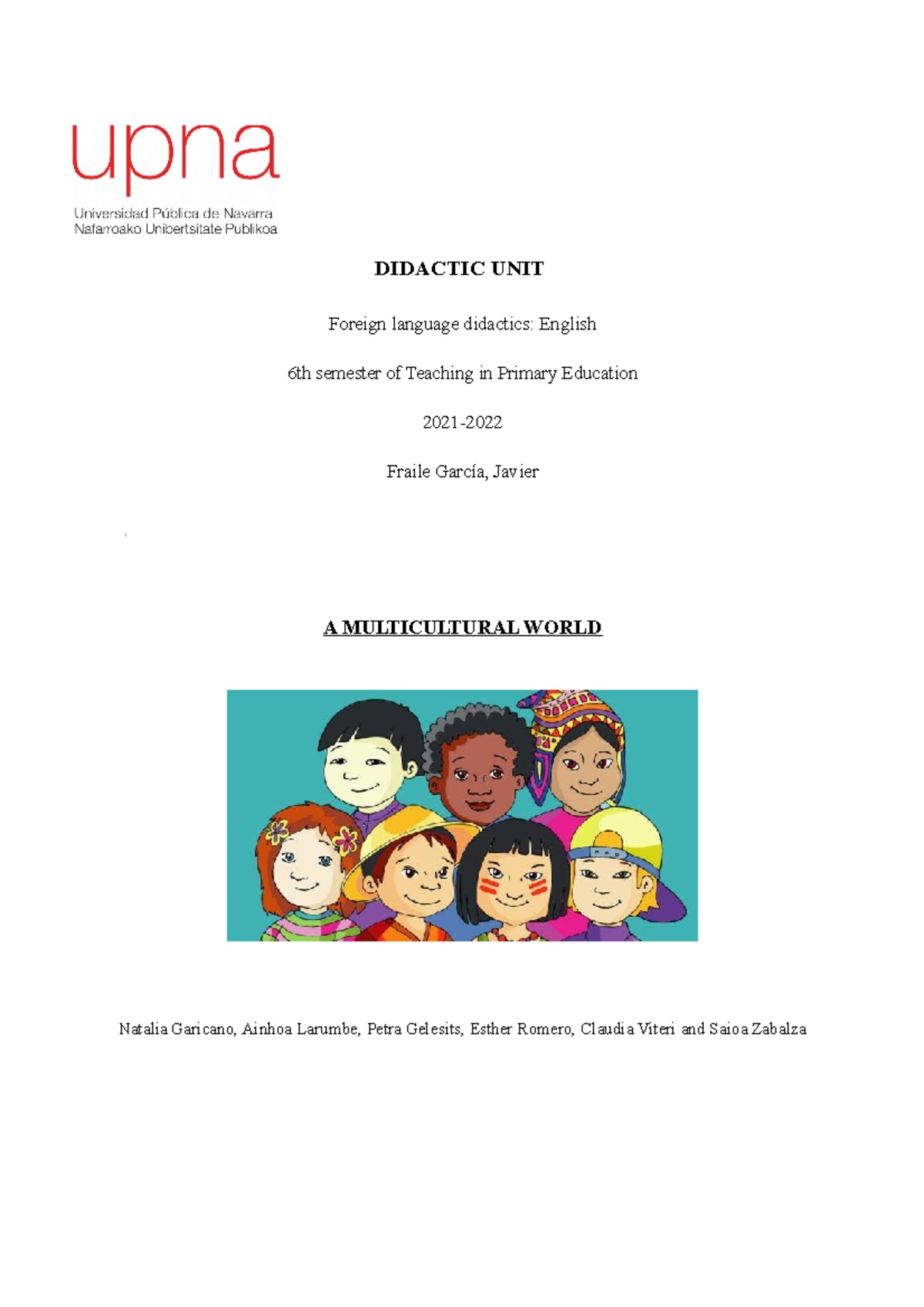 A multicultural world - Not important. - DIDACTIC UNIT Foreign language ...