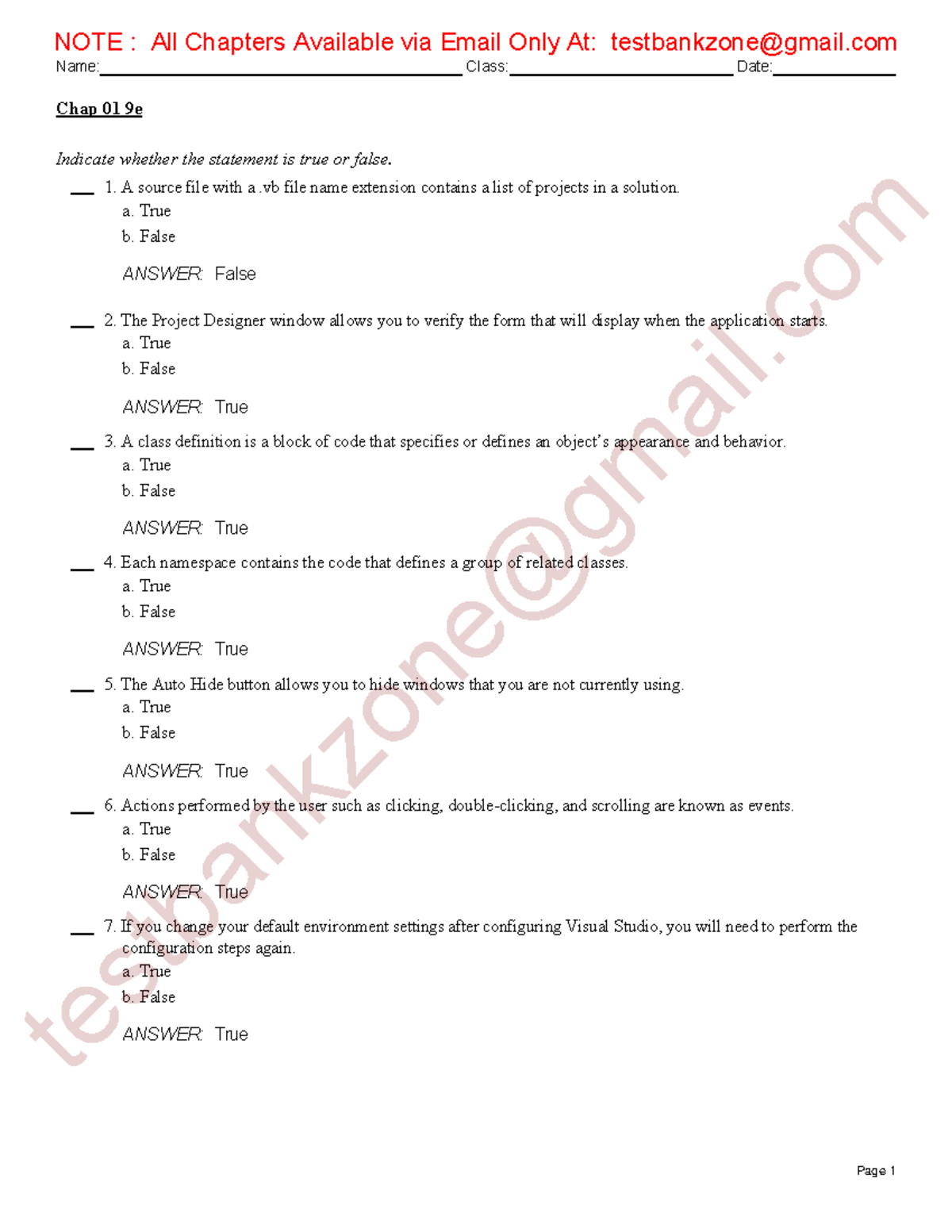 Solutions and Test Bank For Programming with Microsoft® Visual Basic ...