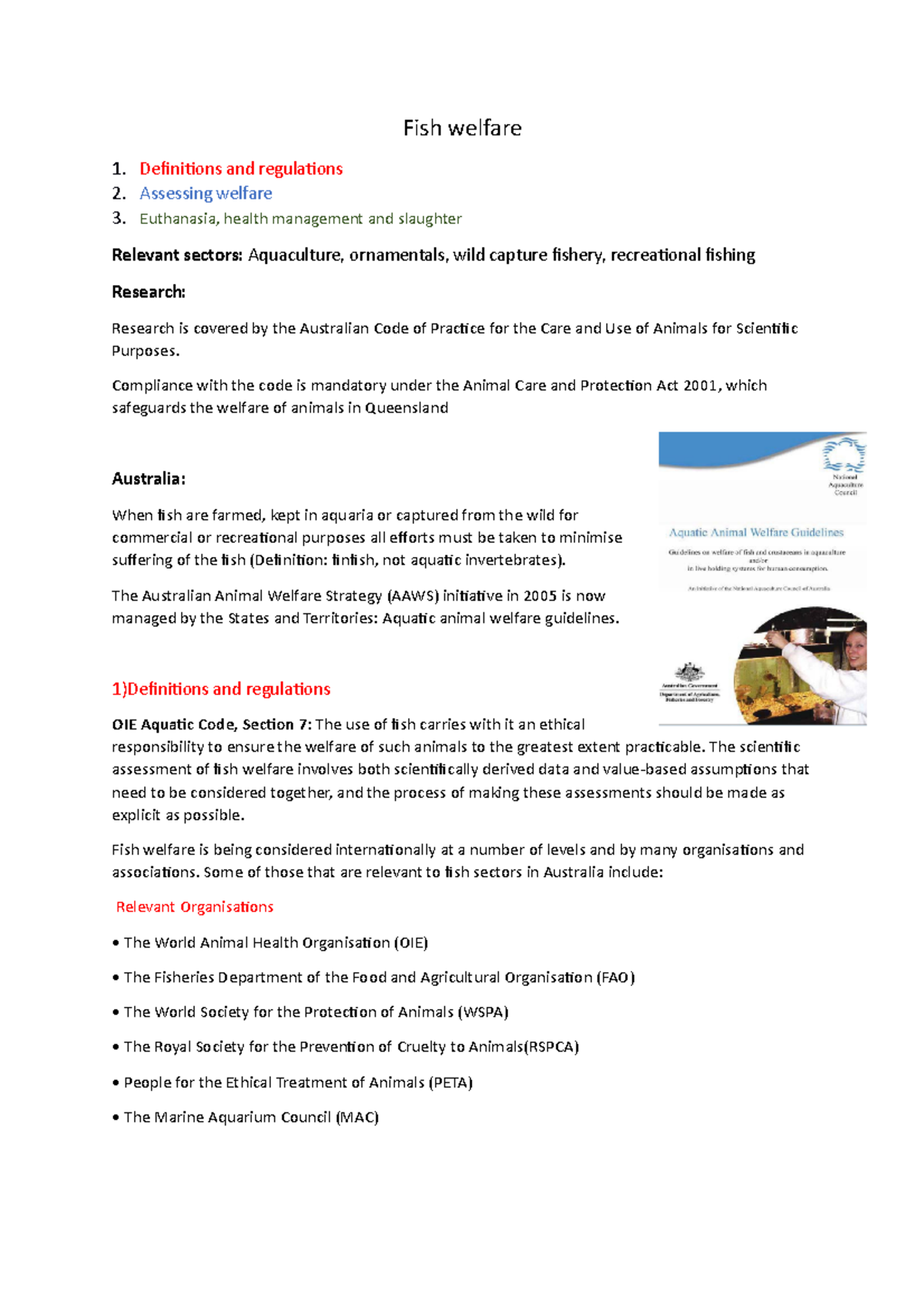 Fish Welfare L23 Fish Welfare 1 De ni ons And Regula ons 2 fish-welfare-l23-fish-welfare-1-de-ni-ons-and-regula-ons-2