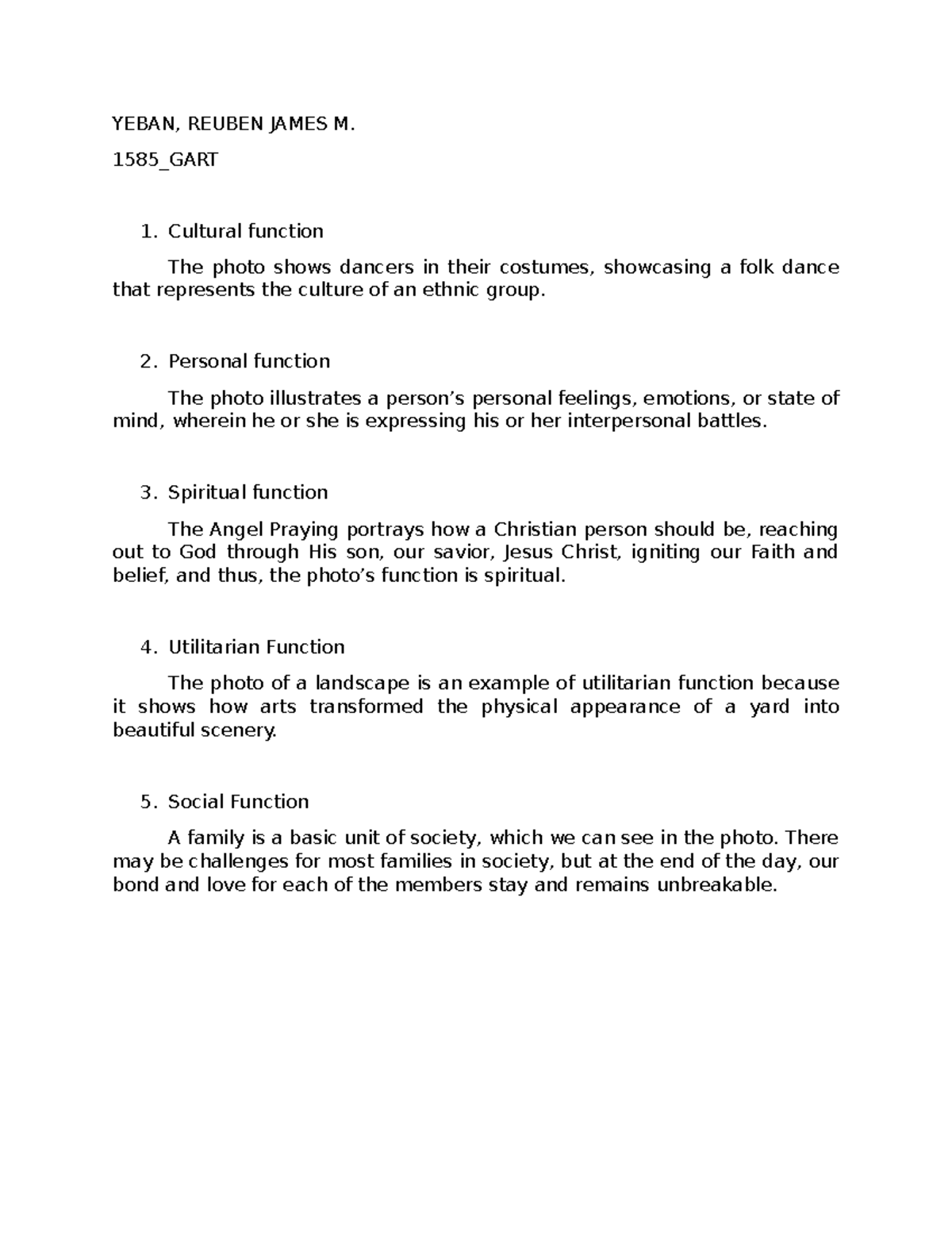 Yeban 1585 GART - This document is an assignment required by our ...